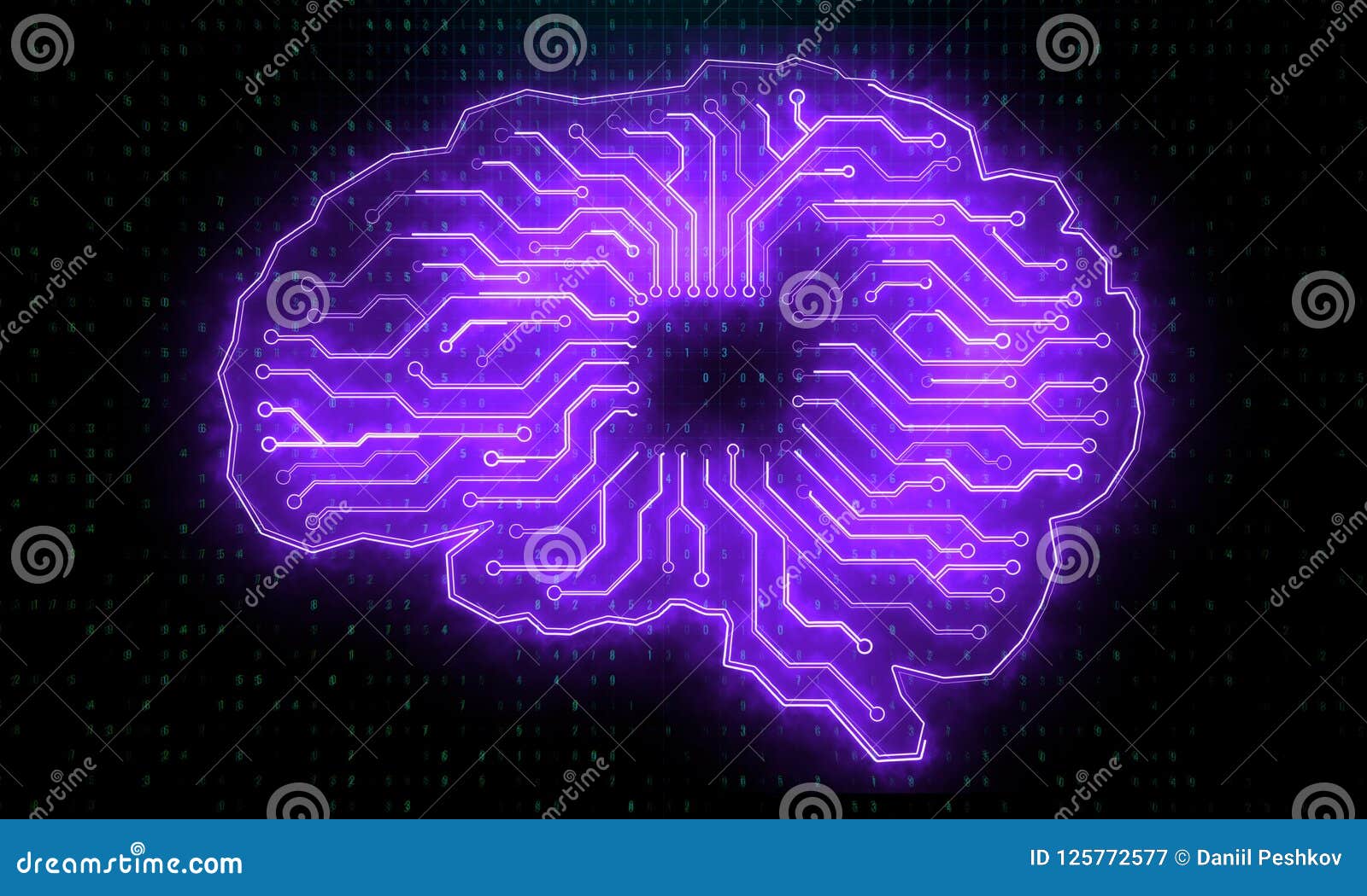 Abstract Circuit Brain Texture Stock Illustration - Illustration of ...