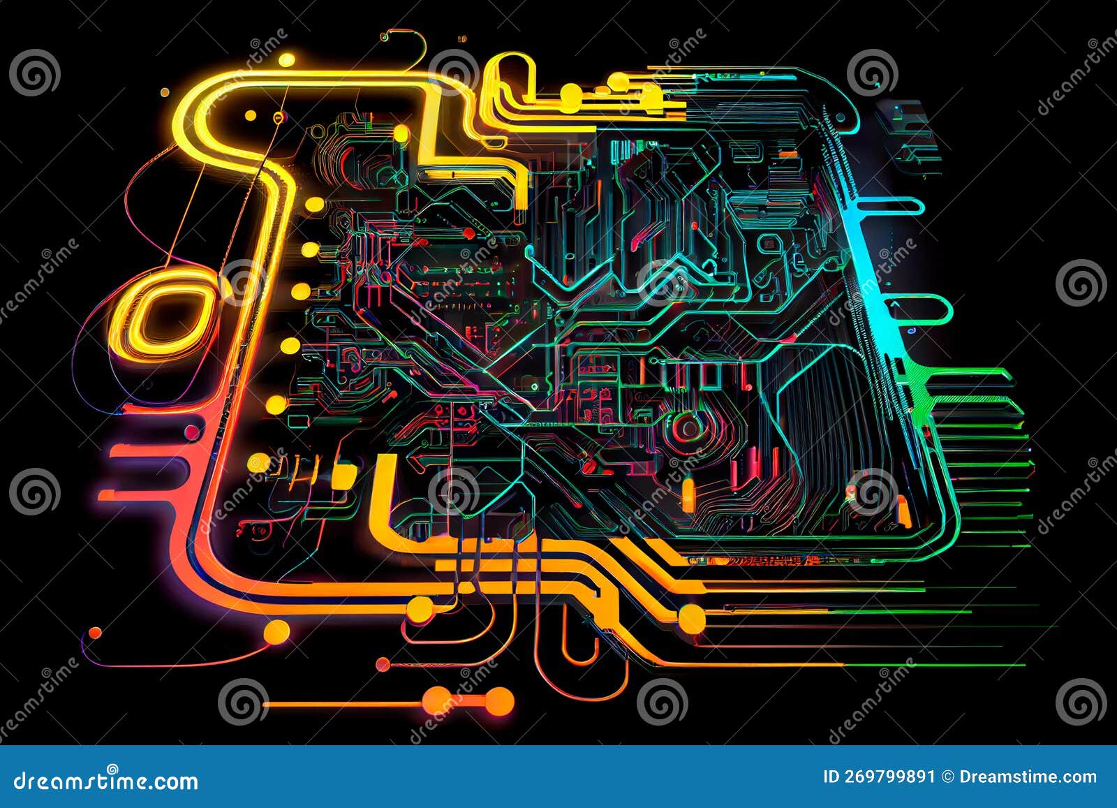 Abstract Circuit Cyberspace Design Created with Generative Ai ...