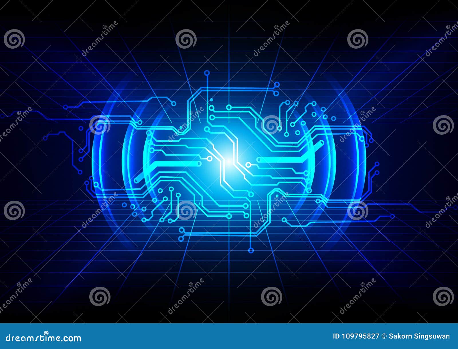 Abstract Circuit Design, Digital Technology Background. Illustration ...