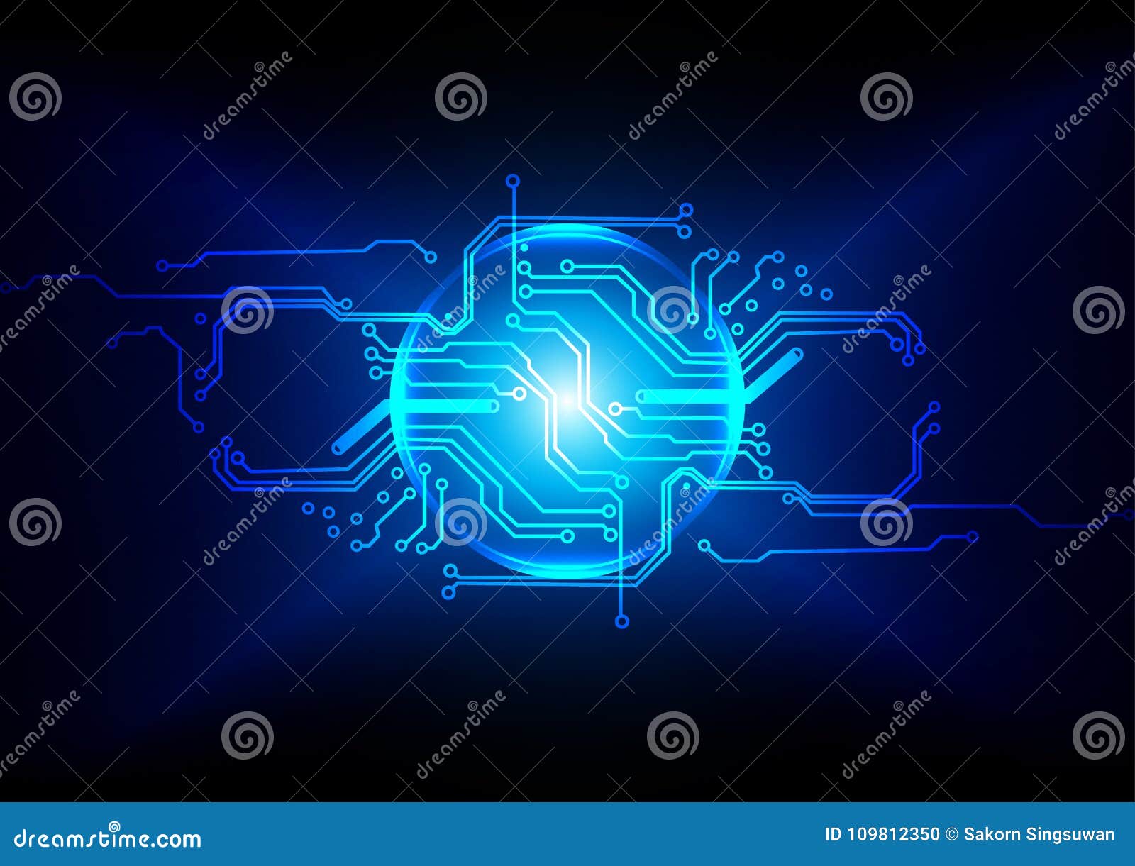 Abstract Circuit Design, Digital Technology Background. Illustration ...