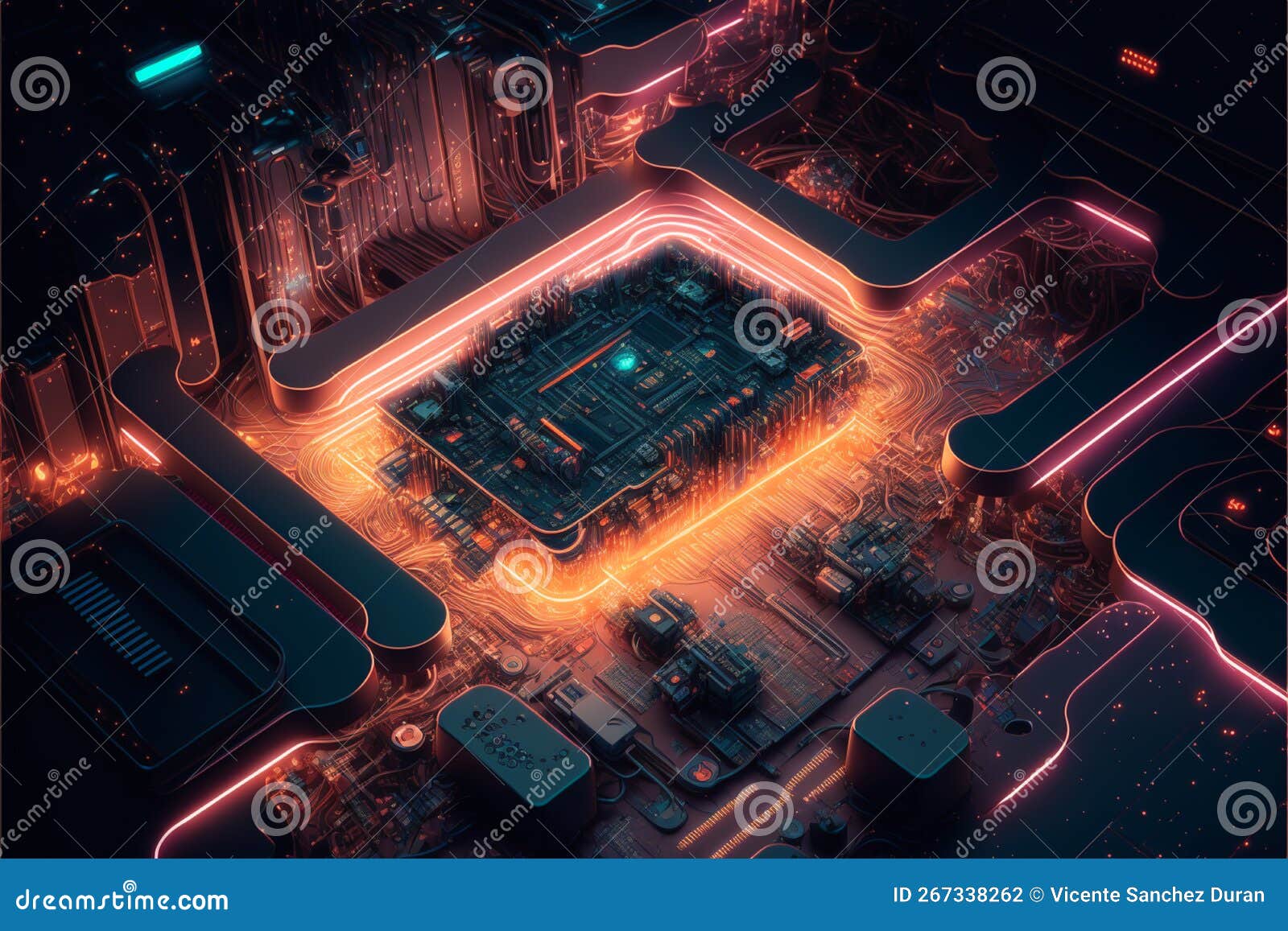 Abstract Circuit Design, GENERATIVE AI Stock Illustration ...