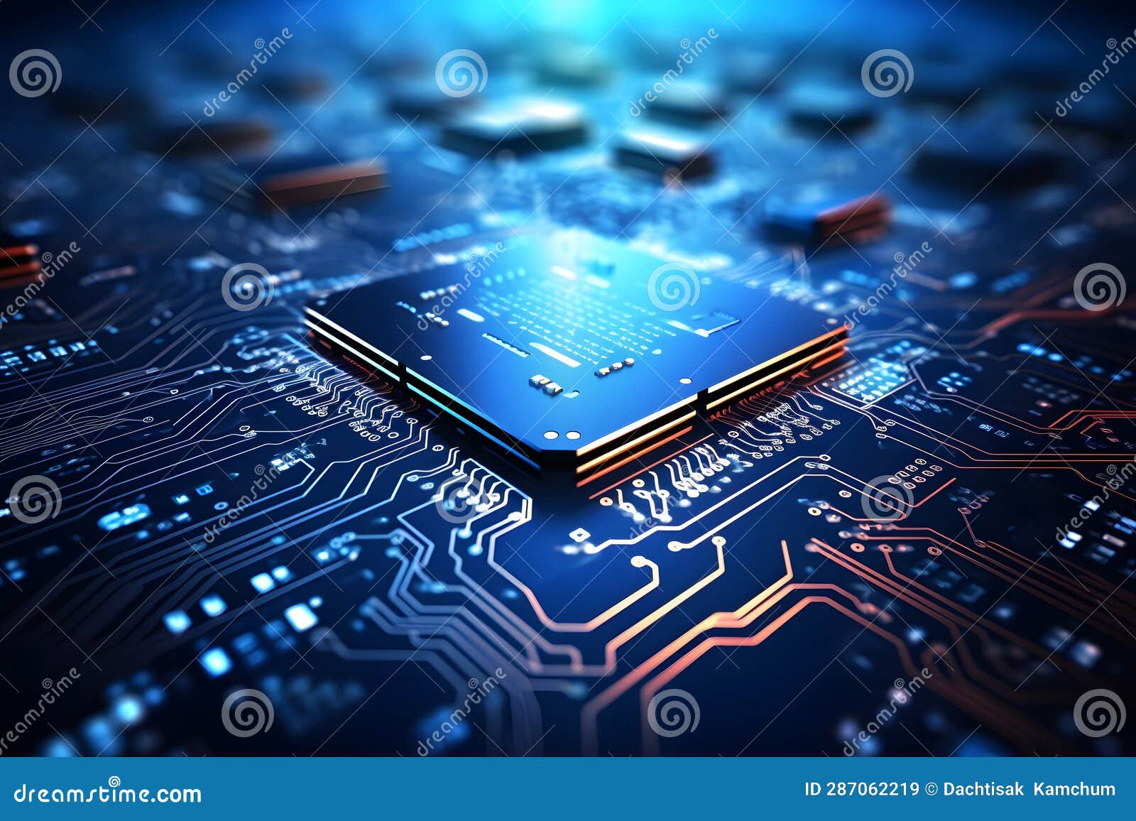 Abstract Circuit Electronics Semiconductor Circuit Connection Chip ...