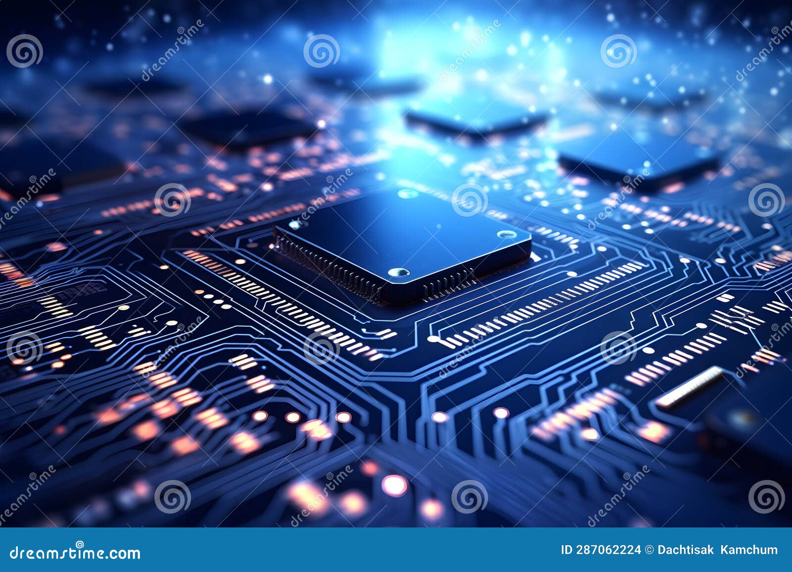 Abstract Circuit Electronics Semiconductor Circuit Connection Chip ...