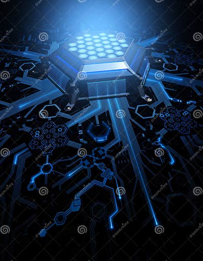 Abstract Circuit Hexagonal Form Stock Illustration - Illustration of ...