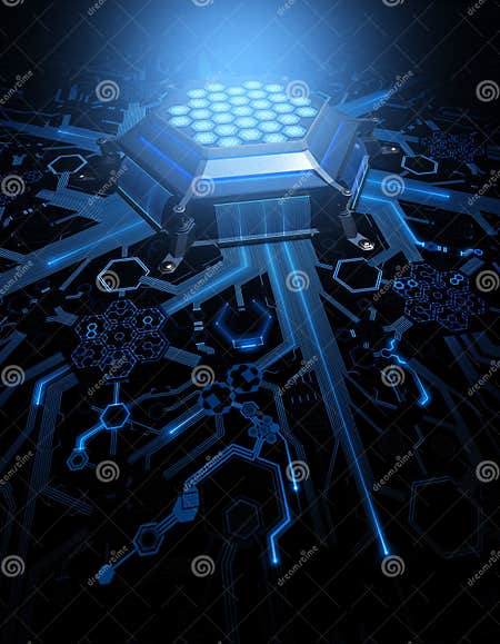 Abstract Circuit Hexagonal Form Stock Illustration - Illustration of ...