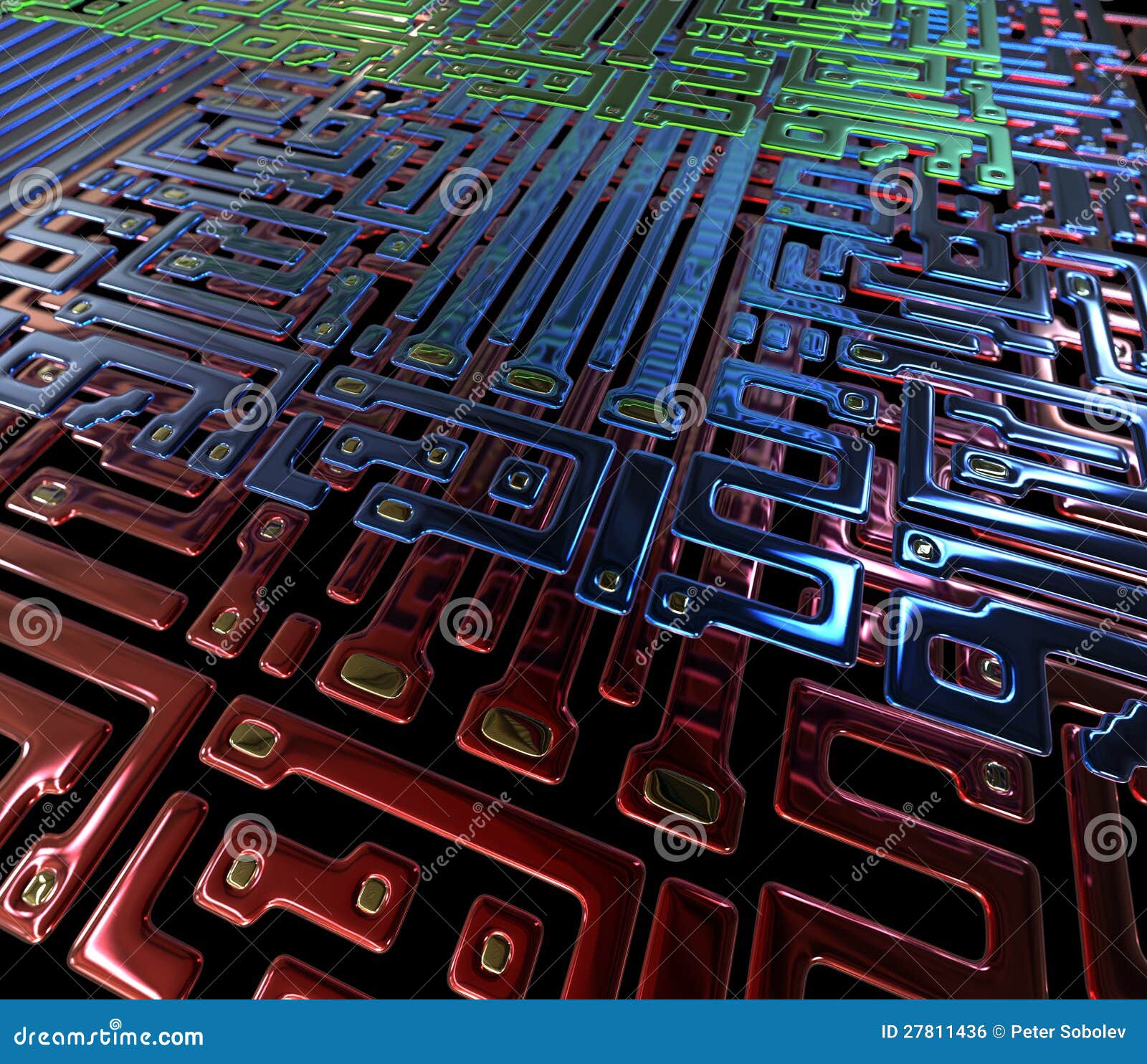 Abstract Circuit Inside Microchip Stock Illustration - Illustration of ...