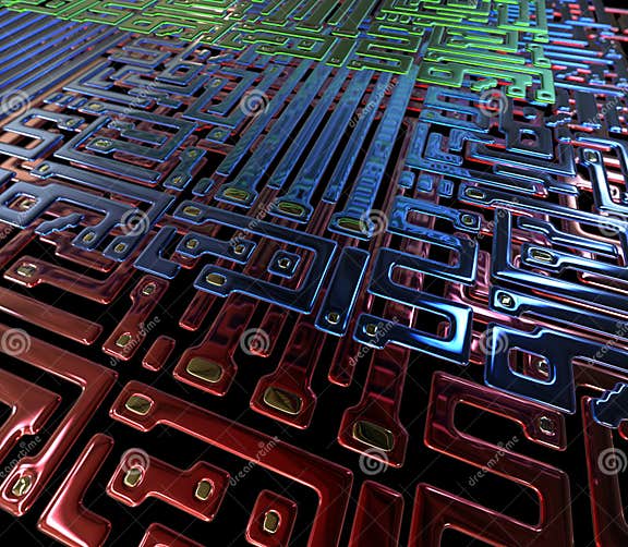 Abstract Circuit Inside Microchip Stock Illustration - Illustration of ...