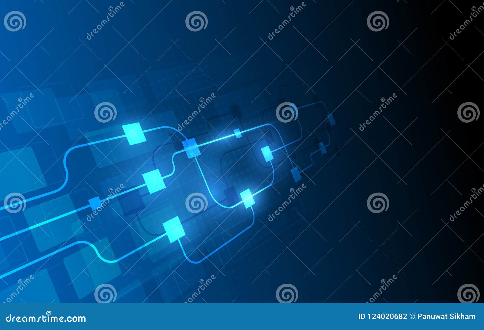 Abstract Circuit Networking Blockchain Concept Background Stock Vector