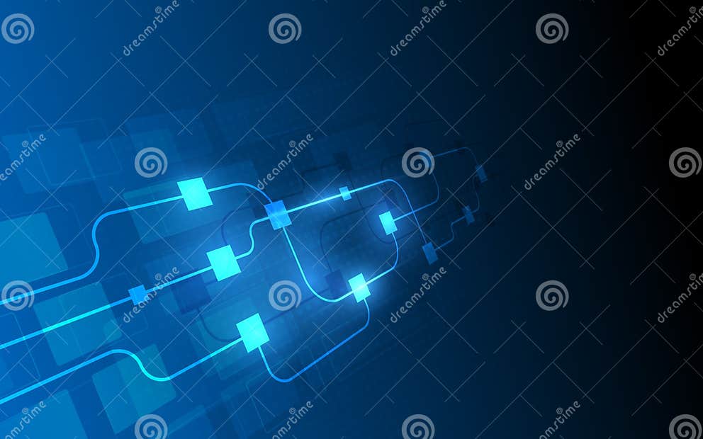 Abstract Circuit Networking Blockchain Concept Background Stock Vector Illustration Of