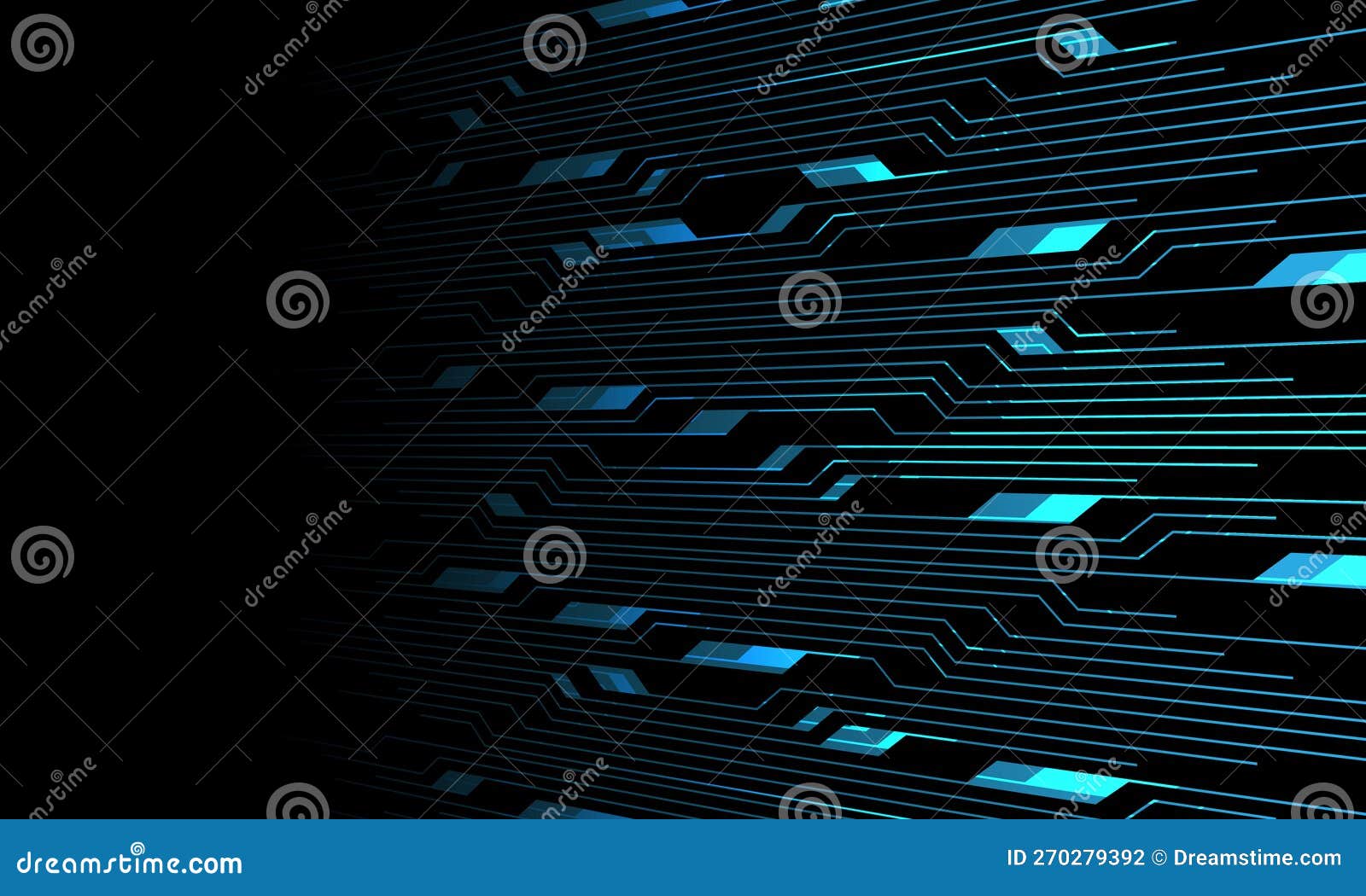Abstract Circuit Pattern Blue Light on Black Design Modern Technology ...