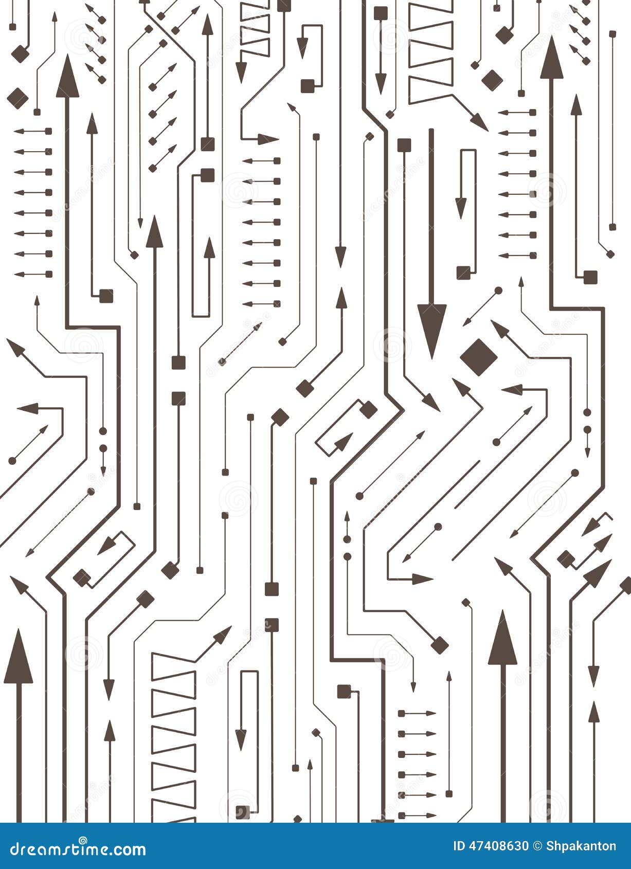 Abstract Circuit in PCB-layout Style with Arrows. Stock Vector ...