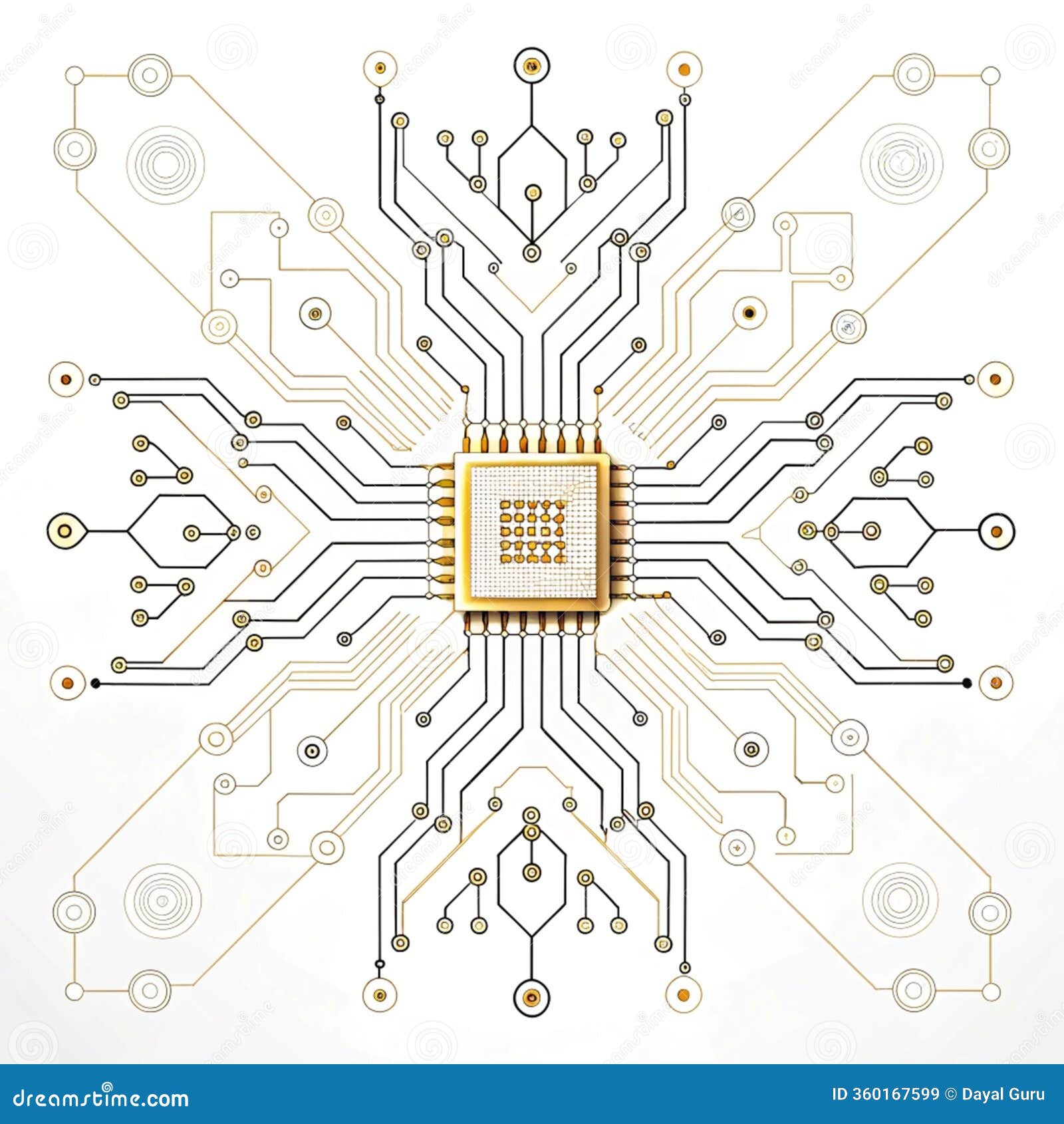 Abstract Circuitry Vector Isolated on Transparent Background Stock ...
