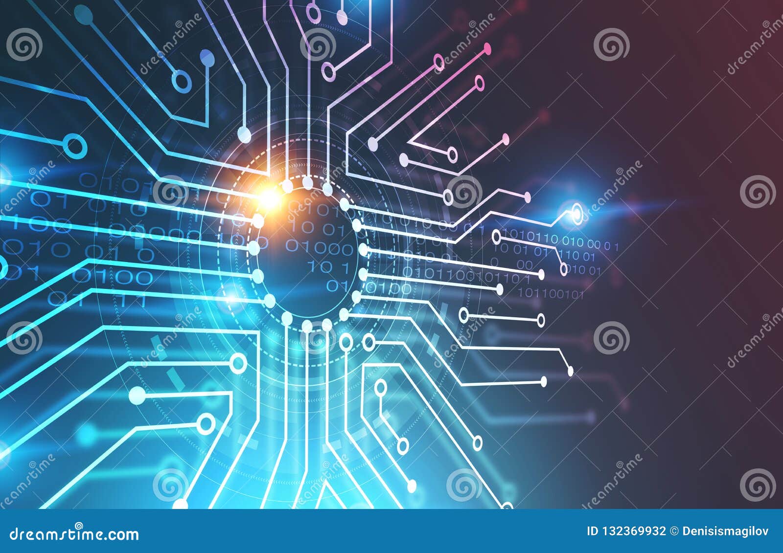 Abstract Circuits Interface Side View Stock Illustration - Illustration ...