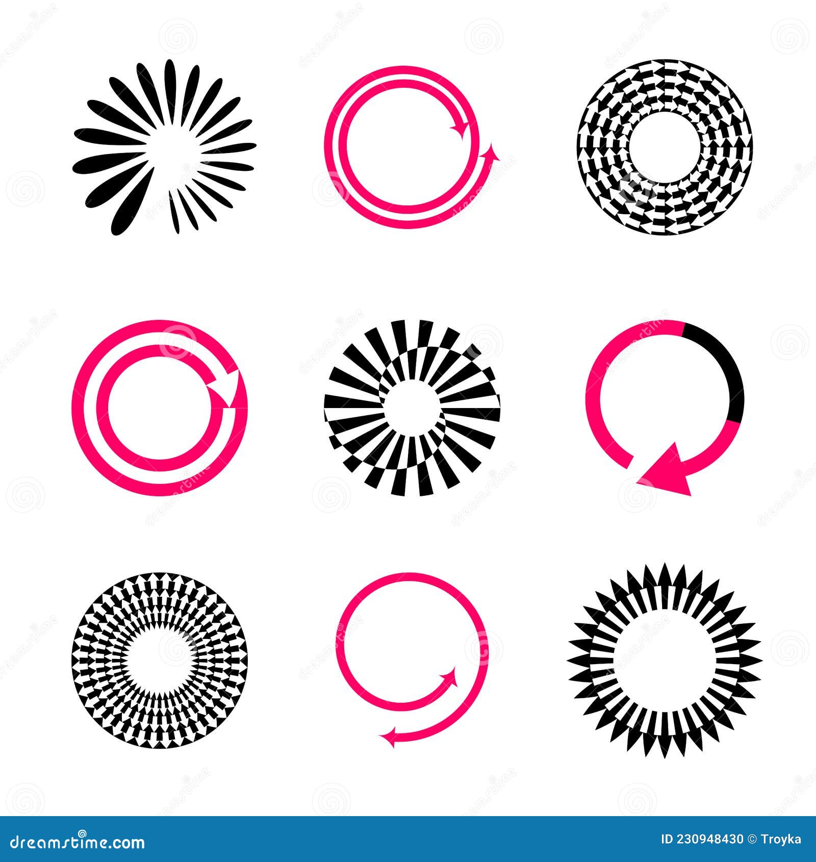 Abstract Circular and Arrows Design Elements Stock Vector ...