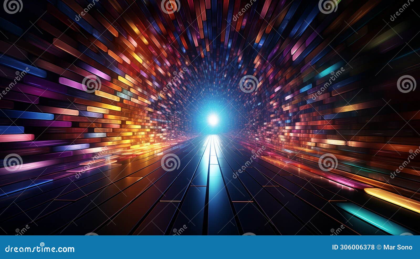 Abstract Circular Data Tunnel Digital Generated Image of Abstract ...