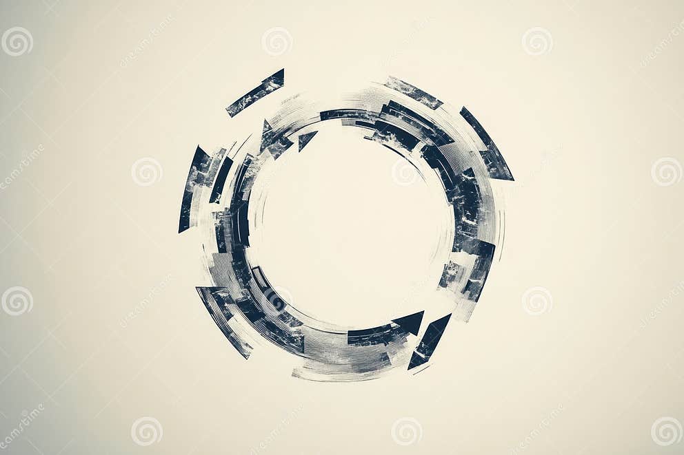 Abstract Circular Design with Arrows and Texture Created in a Neutral ...