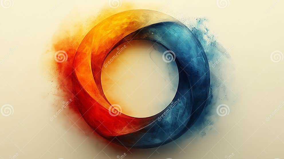 Abstract Circular Design with Red and Blue Gradient Elements Stock ...