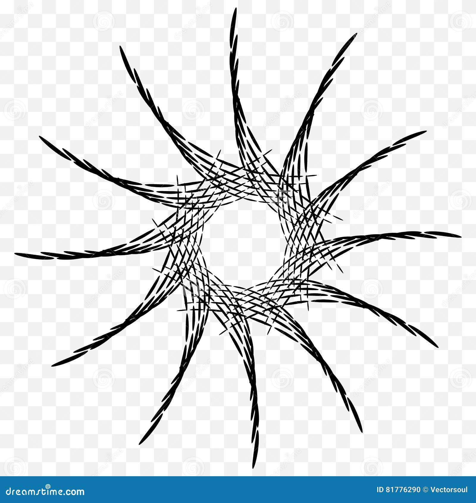 Abstract Circular Element, Radial Lines Shape. Geometric Element Stock ...