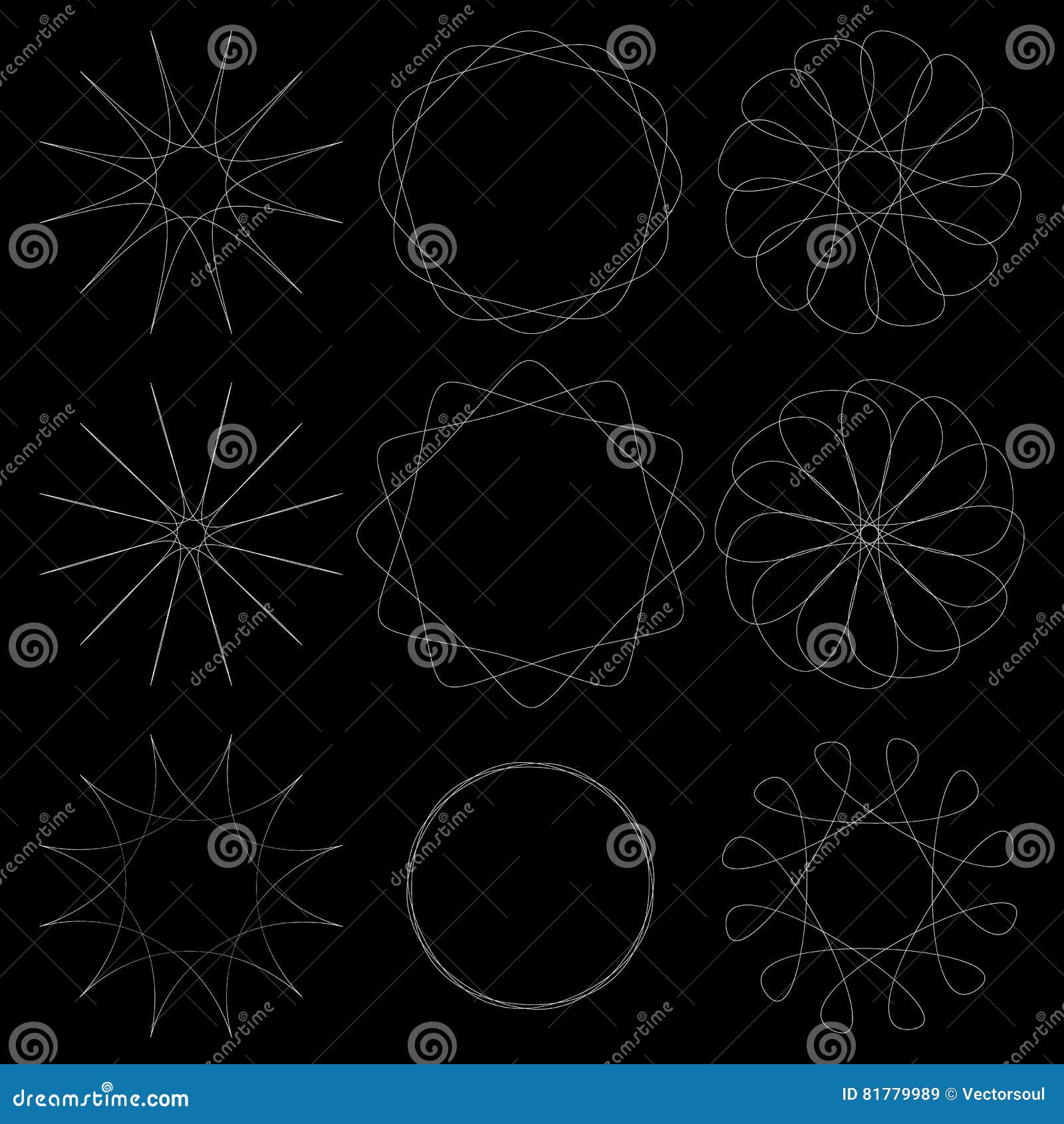 Abstract Circular Element, Radial Lines Shape. Geometric Element Stock ...