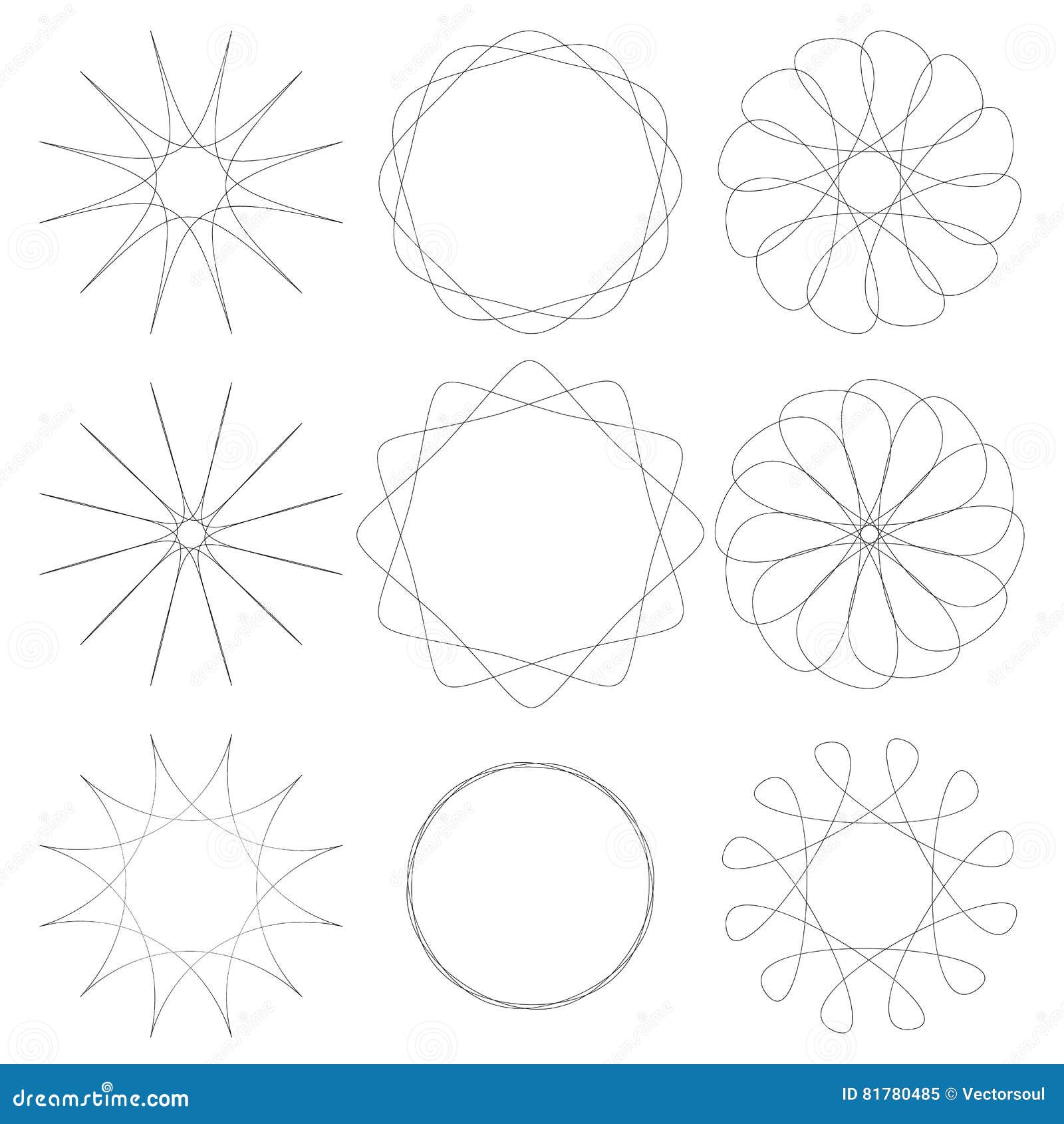Abstract Circular Element, Radial Lines Shape. Geometric Element Stock ...