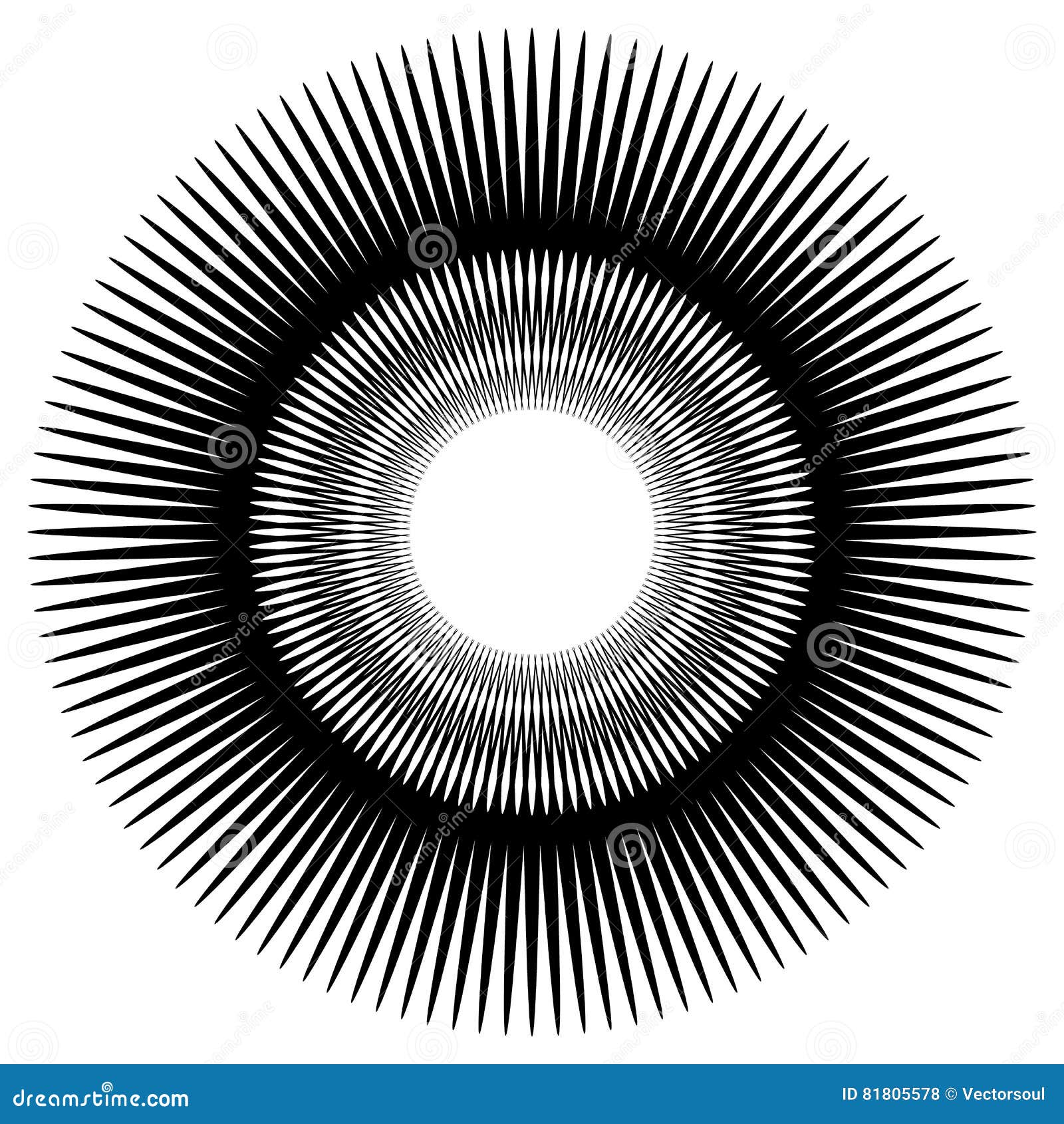 Abstract Circular Element, Radial Lines Shape. Geometric Element Stock ...