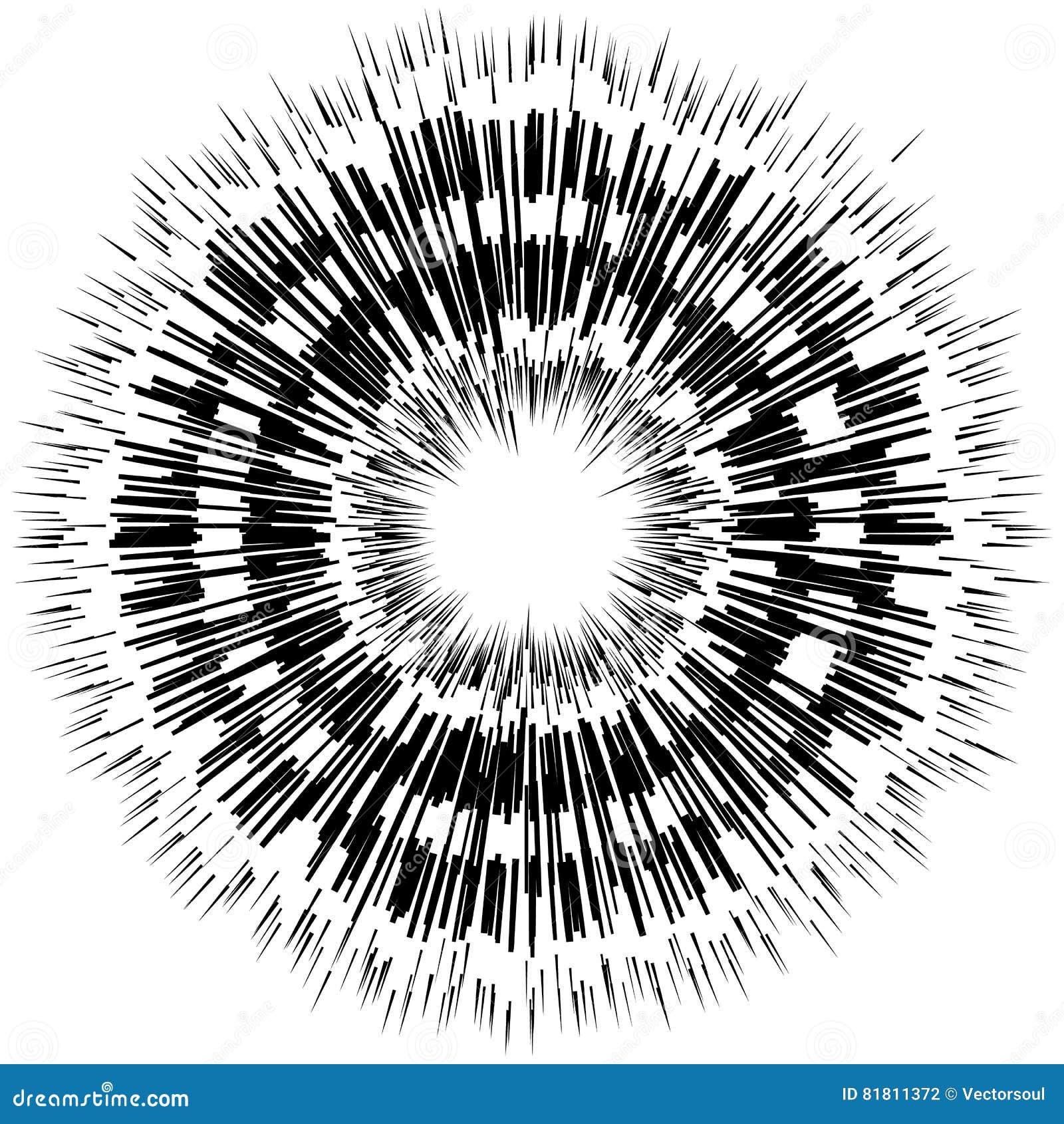 Abstract Circular Element, Radial Lines Shape. Geometric Element Stock ...