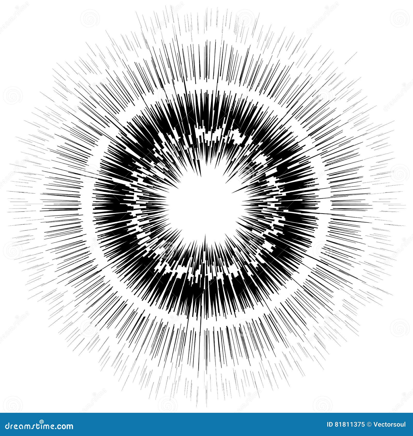 Abstract Circular Element, Radial Lines Shape. Geometric Element Stock ...