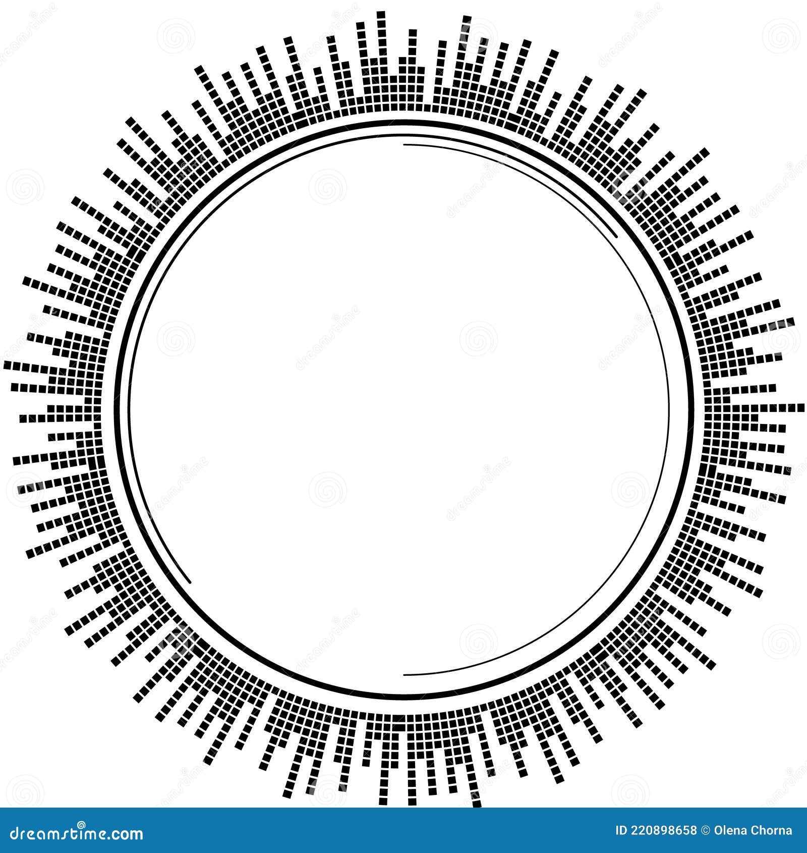 Abstract Circular Equalizer. Eq Round Audio Soundwaves. Graphic ...