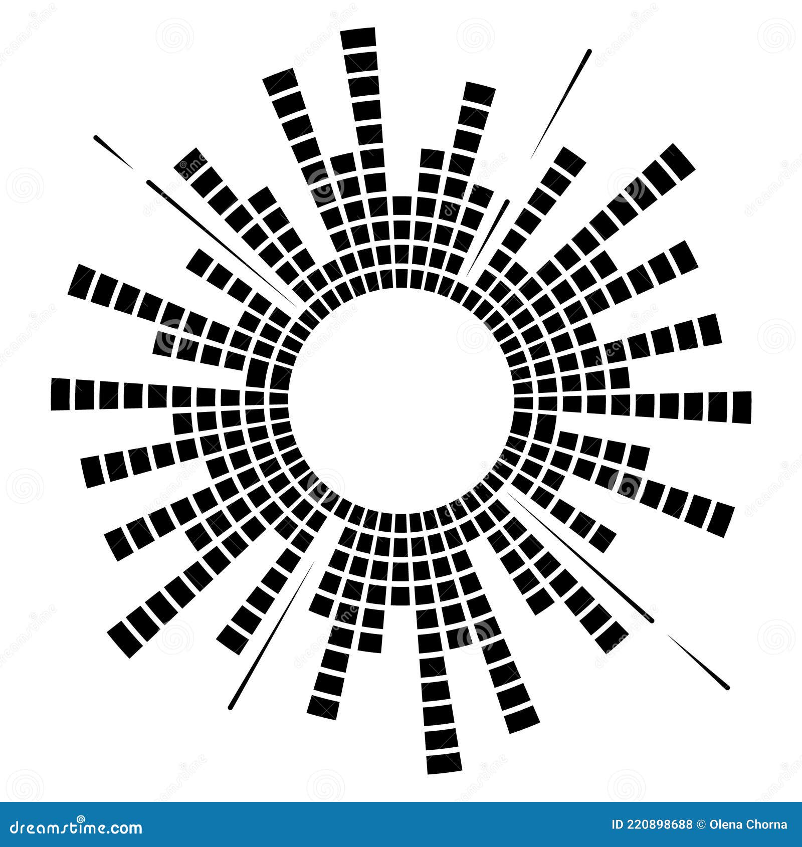Abstract Circular Equalizer. Eq Round Audio Soundwaves. Graphic ...