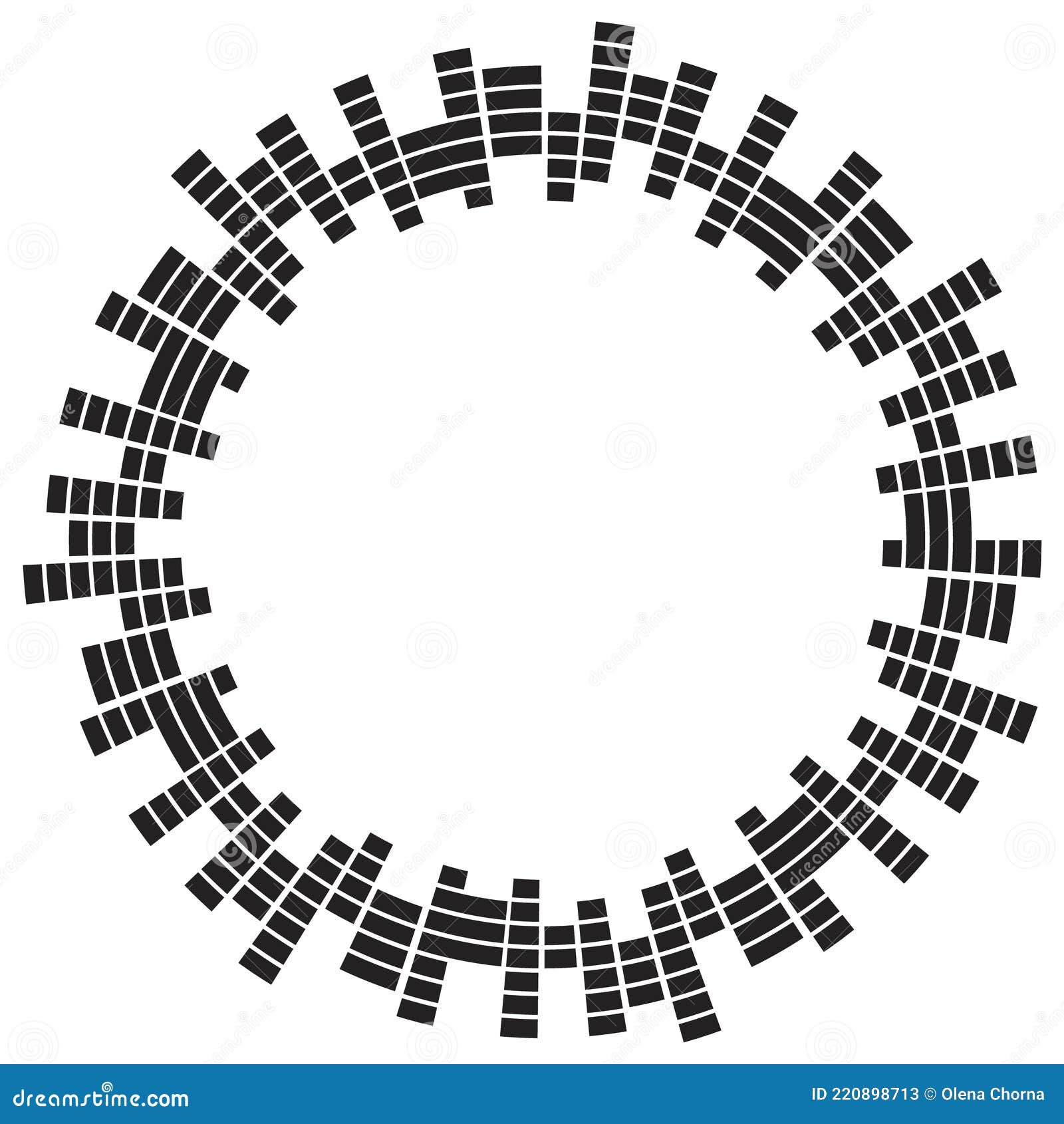 Abstract Circular Equalizer. Eq Round Audio Soundwaves. Graphic ...