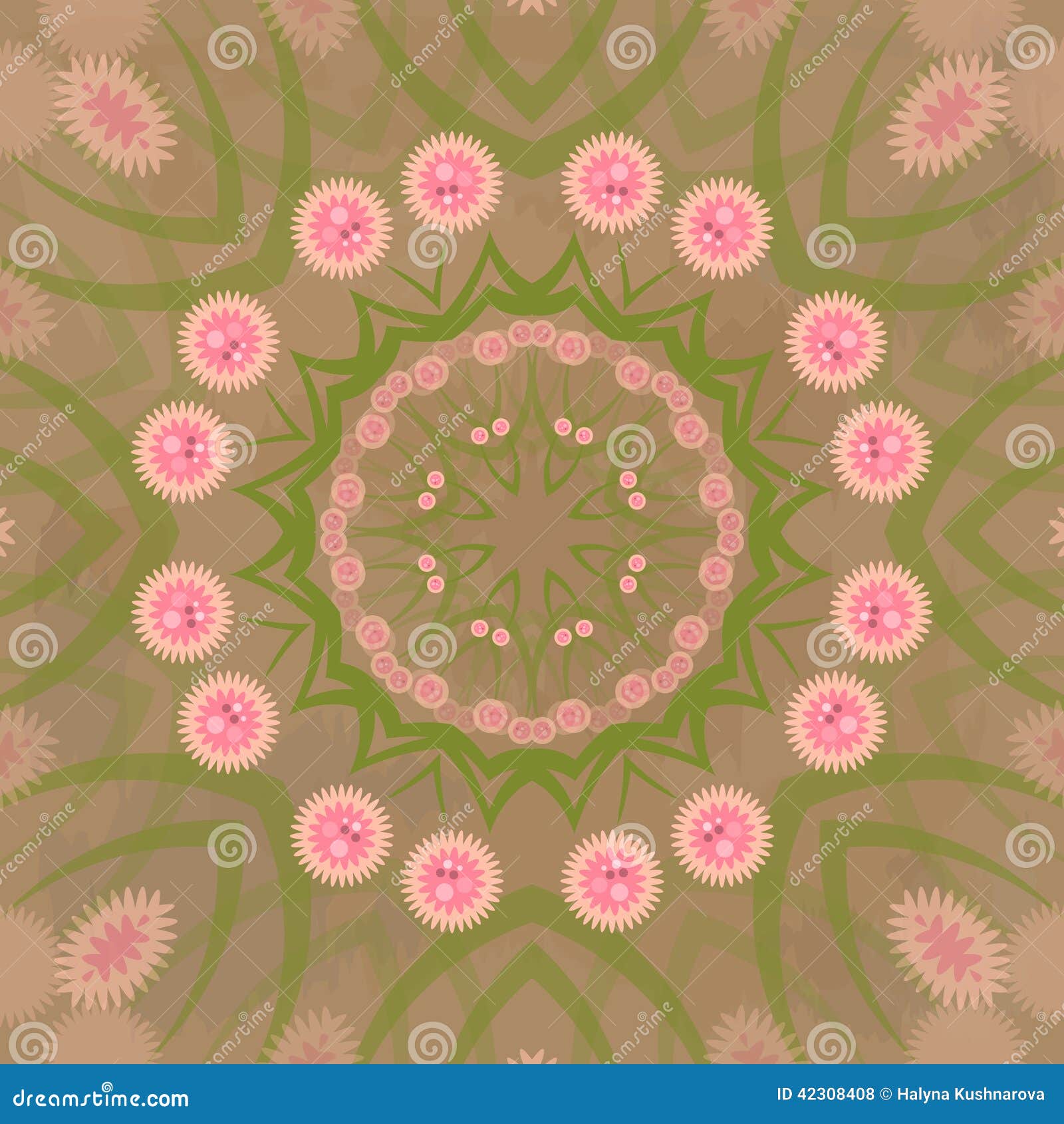 Abstract Circular Floral Ornament Stock Vector - Illustration of ...