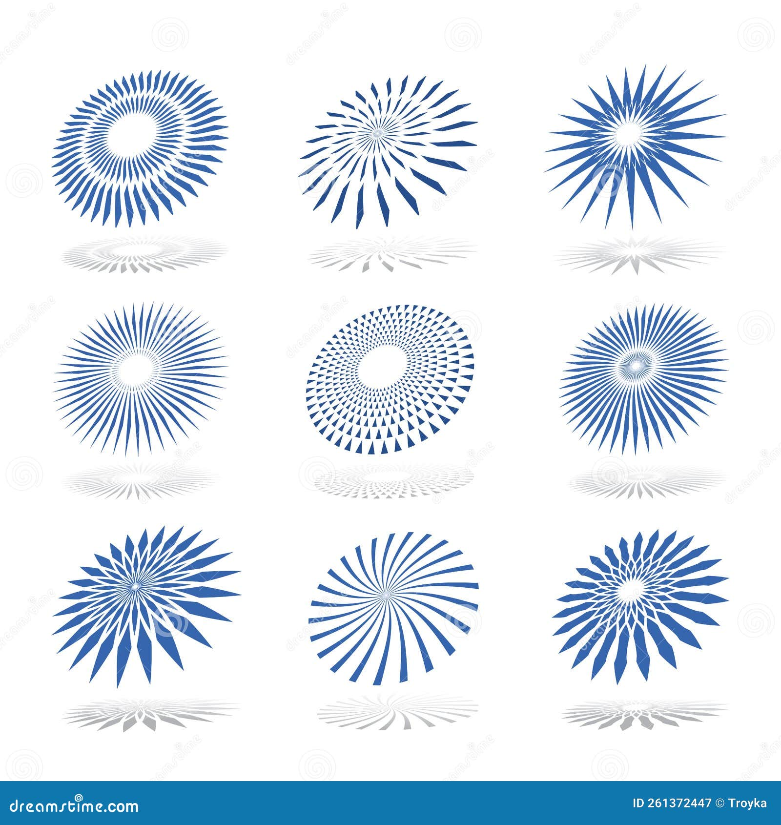 Abstract Circular Icons. Blue Design Elements Set Stock Vector ...