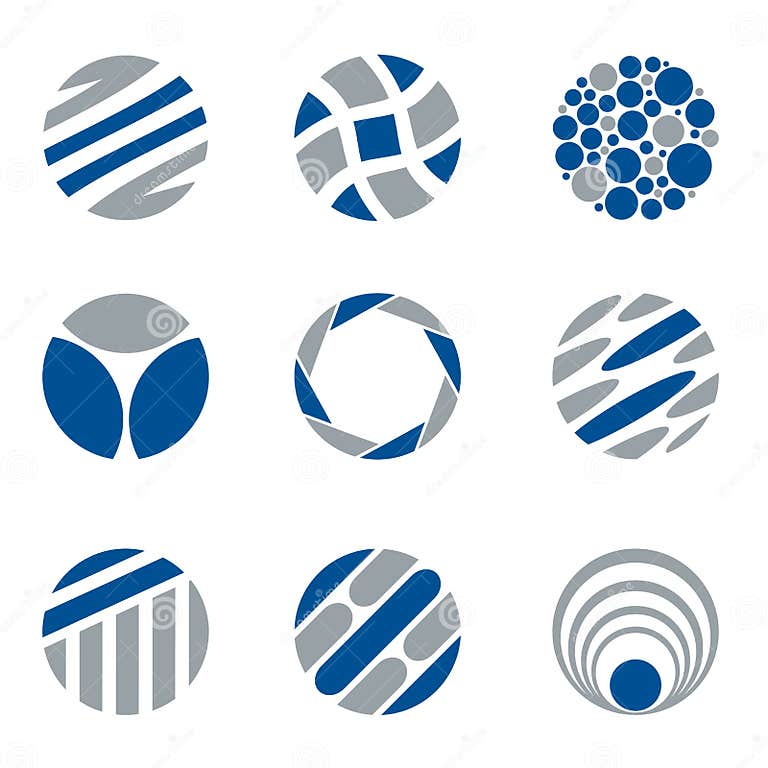 Abstract Circular Logo and Design Elements Stock Vector - Illustration ...