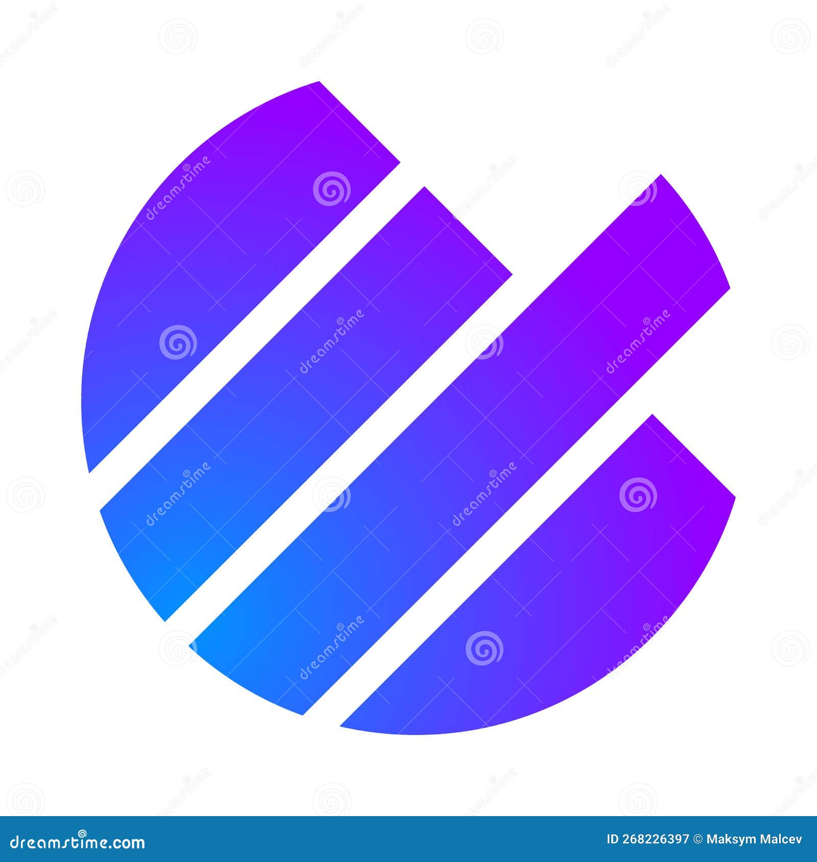 Abstract Circular Logo Design. Modern Icon. Round Shape with Blue ...