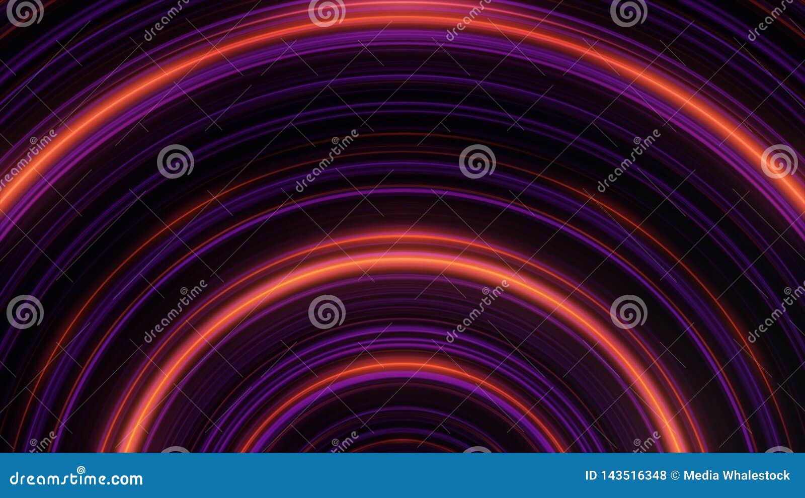 Abstract Circular Neon Lines. Animation. Pulsing Neon Semicircular ...