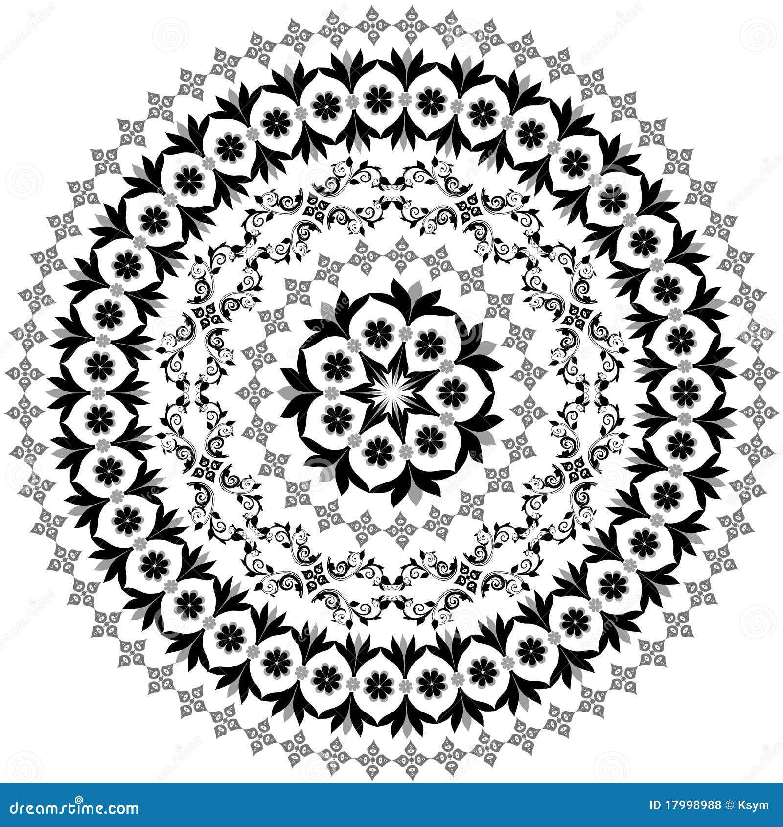 Abstract Circular Pattern of Arabesques Stock Vector - Illustration of ...
