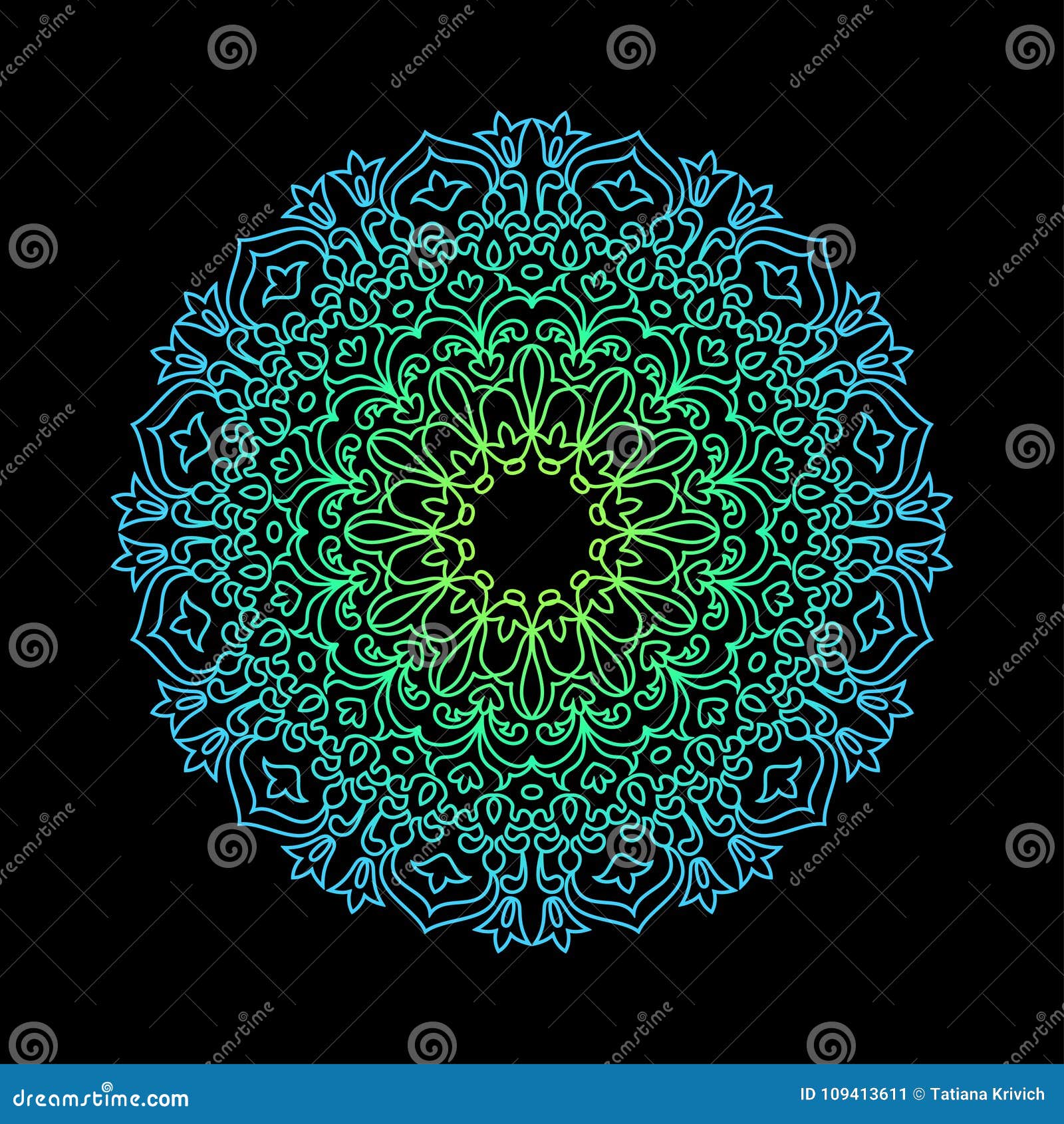 Symmetric Mandala Future Colorful Gradient Stock Vector - Illustration ...