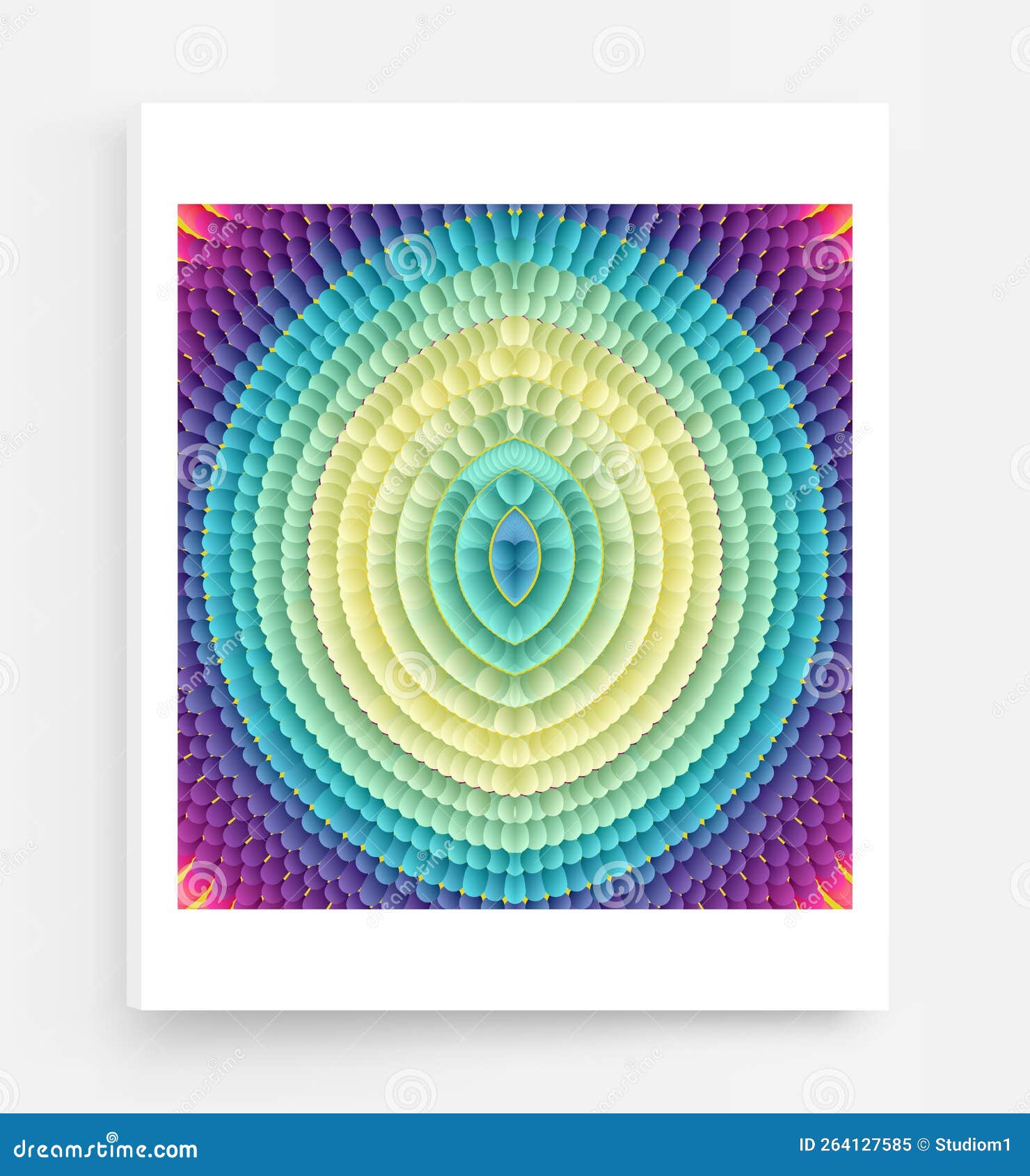 Abstract Circular Pattern Made of Color Spheres and Ellipses. Vector ...