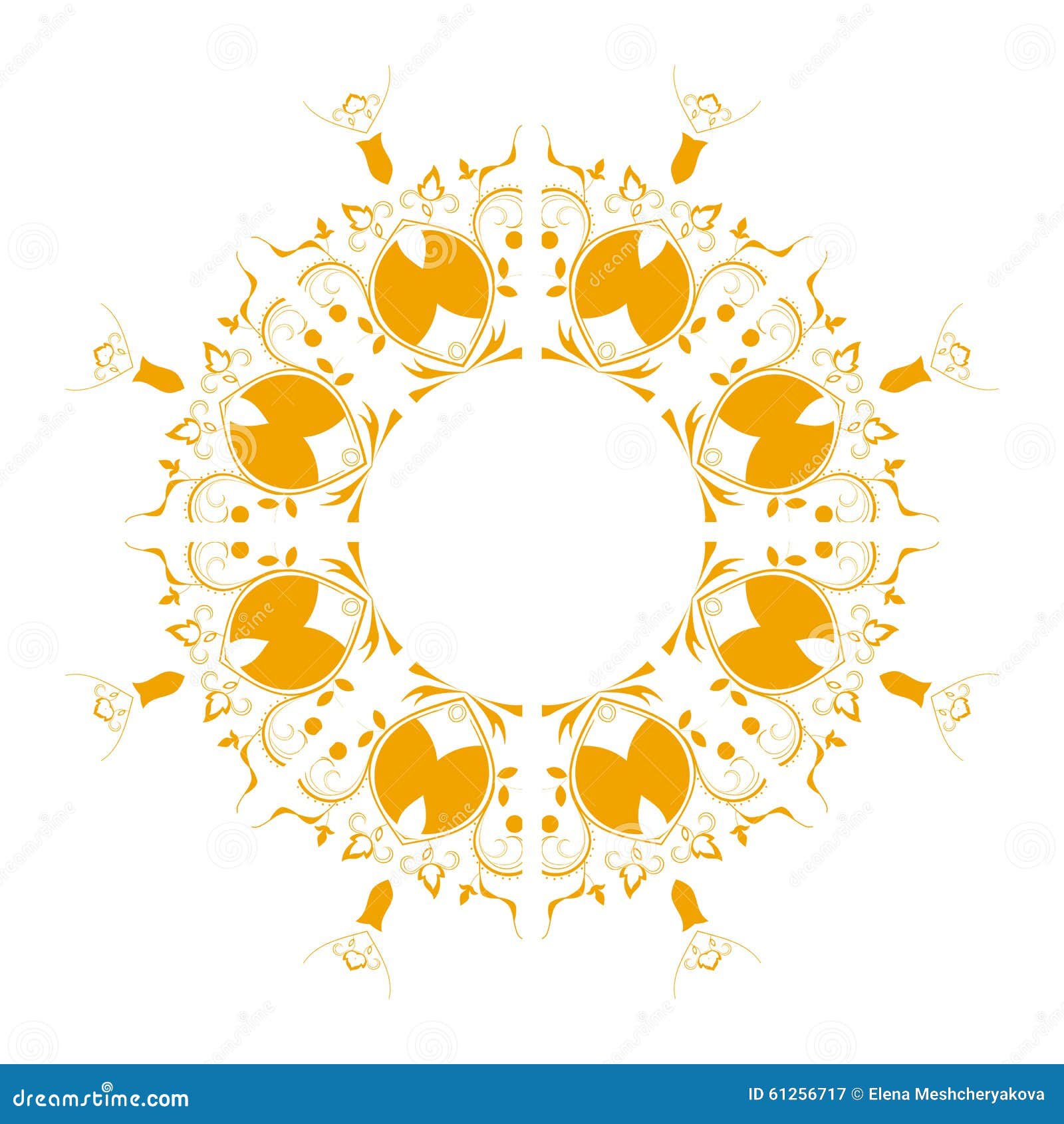 Abstract Circular Pattern Yellow Stock Illustration - Illustration of ...