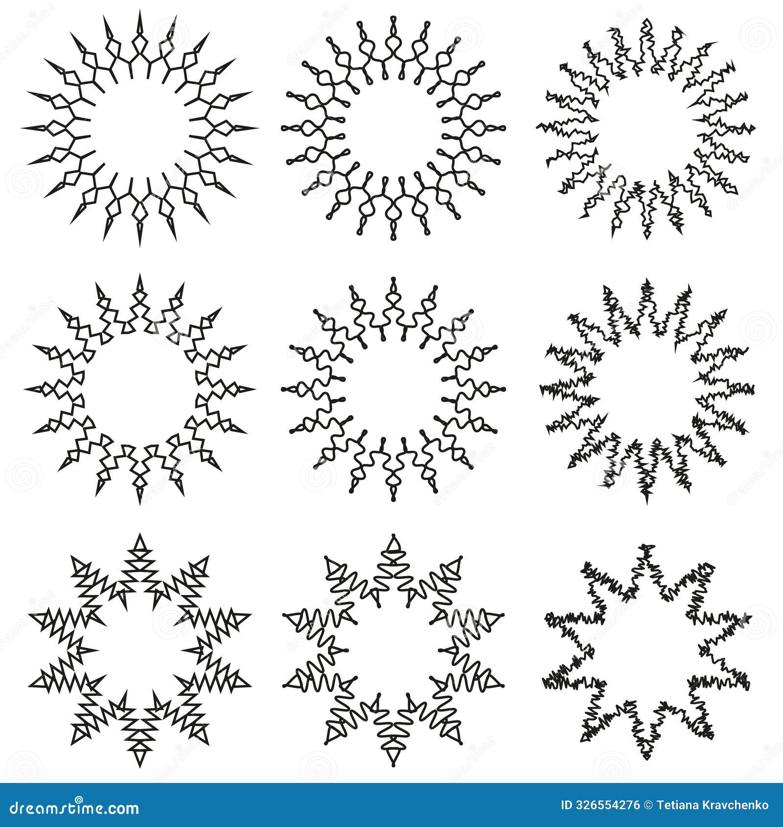 Abstract Circular Patterns. Decorative Mandala Designs. Black Vector ...