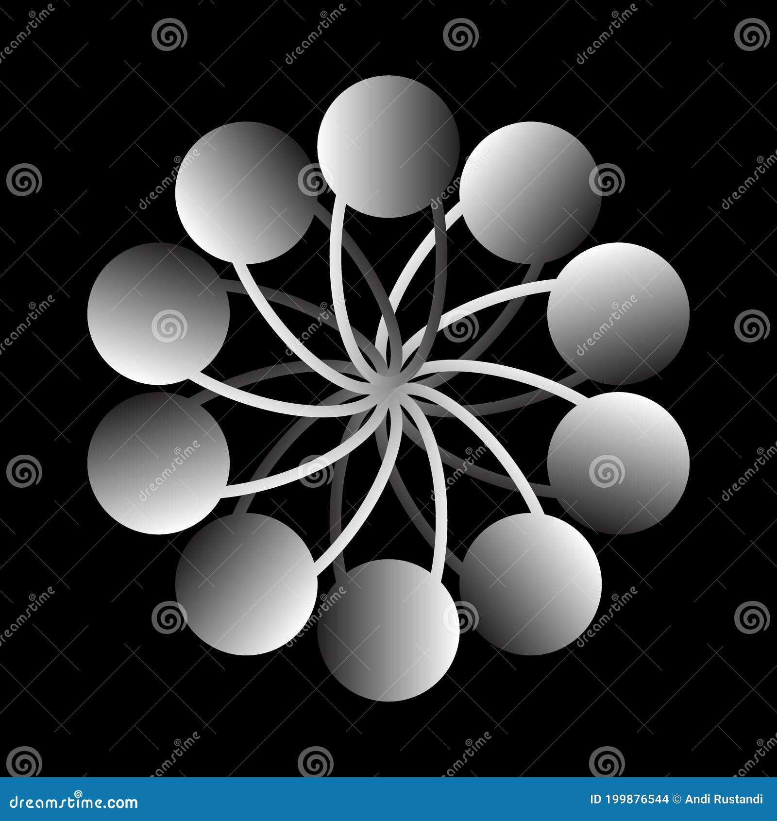 Spiral Star Grid Vector Image with Circular Transition Stock Vector ...