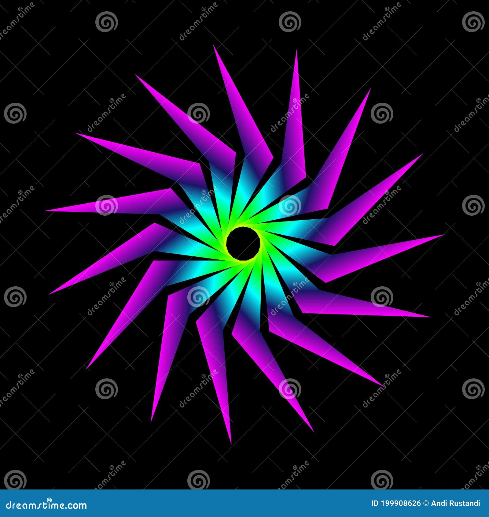 Spiral Star Grid Vector Image with Circular Transition Stock Vector ...