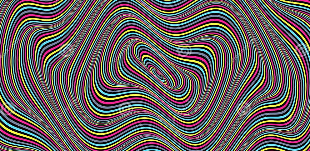 Abstract Circular Striped Background. Pattern with Optical Illusion Stock Vector - Illustration ...