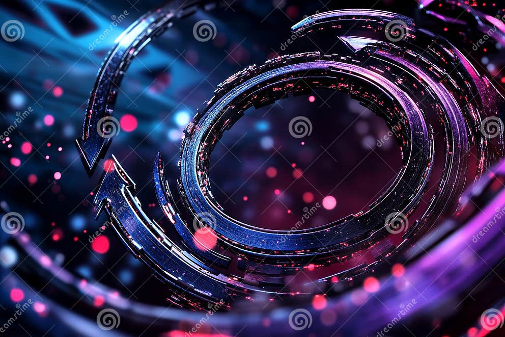 Abstract Circular Technology Symbolizing Progress Innovation Technology ...