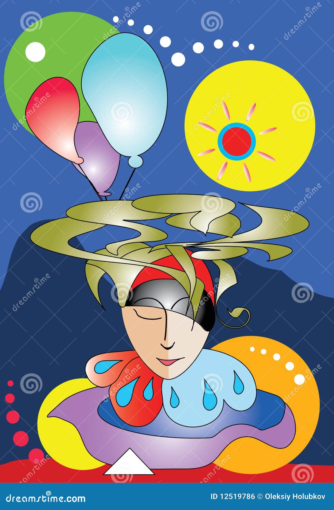 Abstract Circus Clown Dream Stock Vector - Illustration of circus ...
