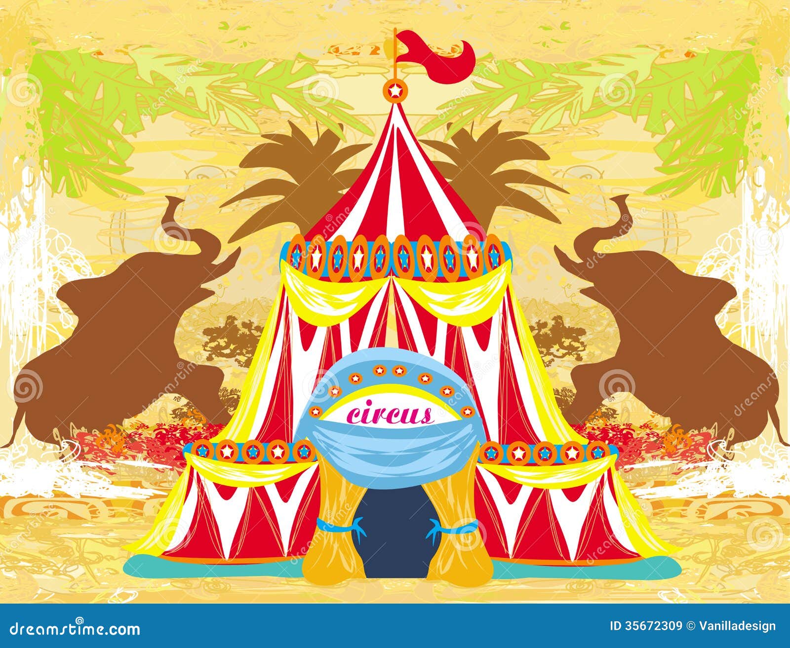 Abstract Circus Retro Graphic Radius Effects Blue And Pink Pastel Color ...