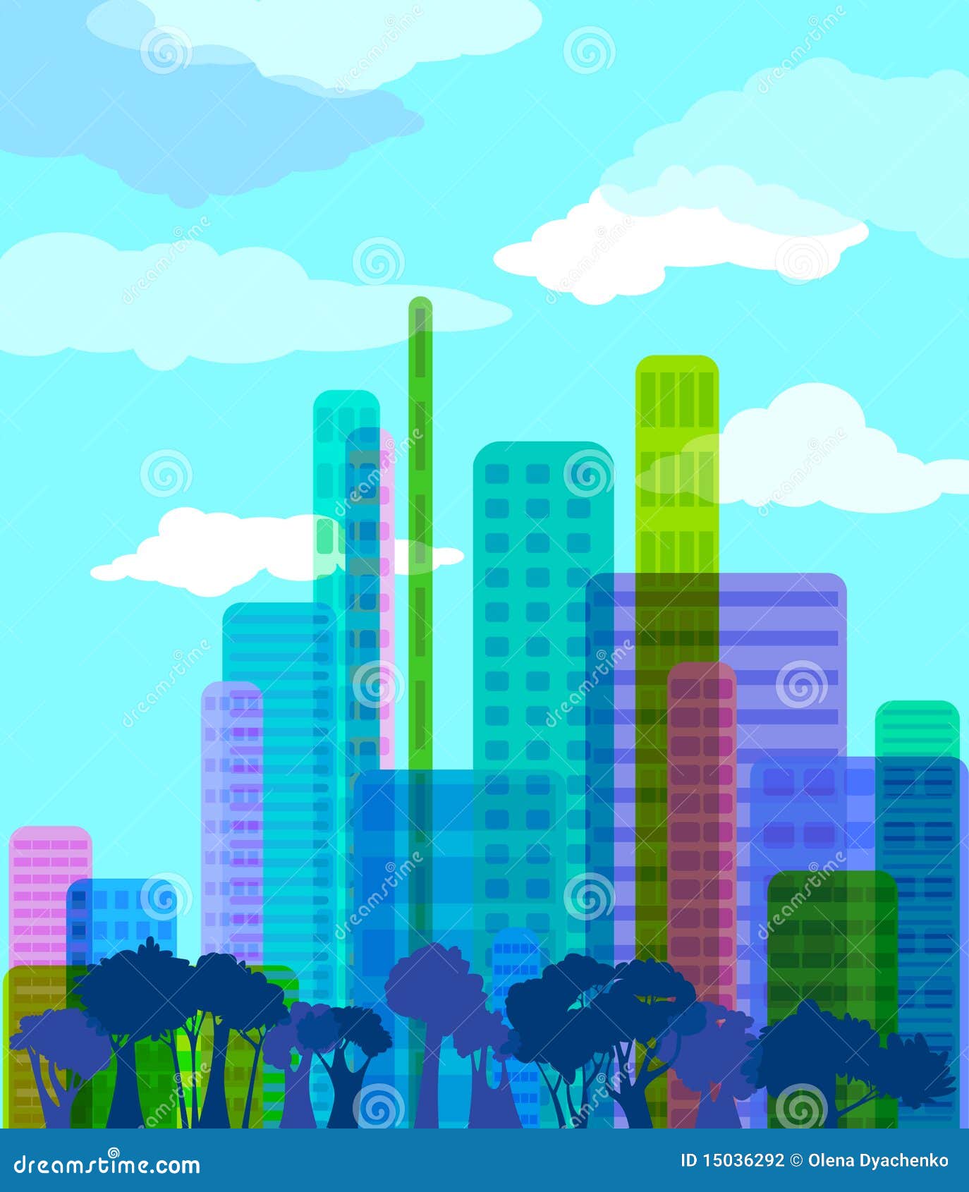 Abstract city stock vector. Illustration of office, nature - 15036292