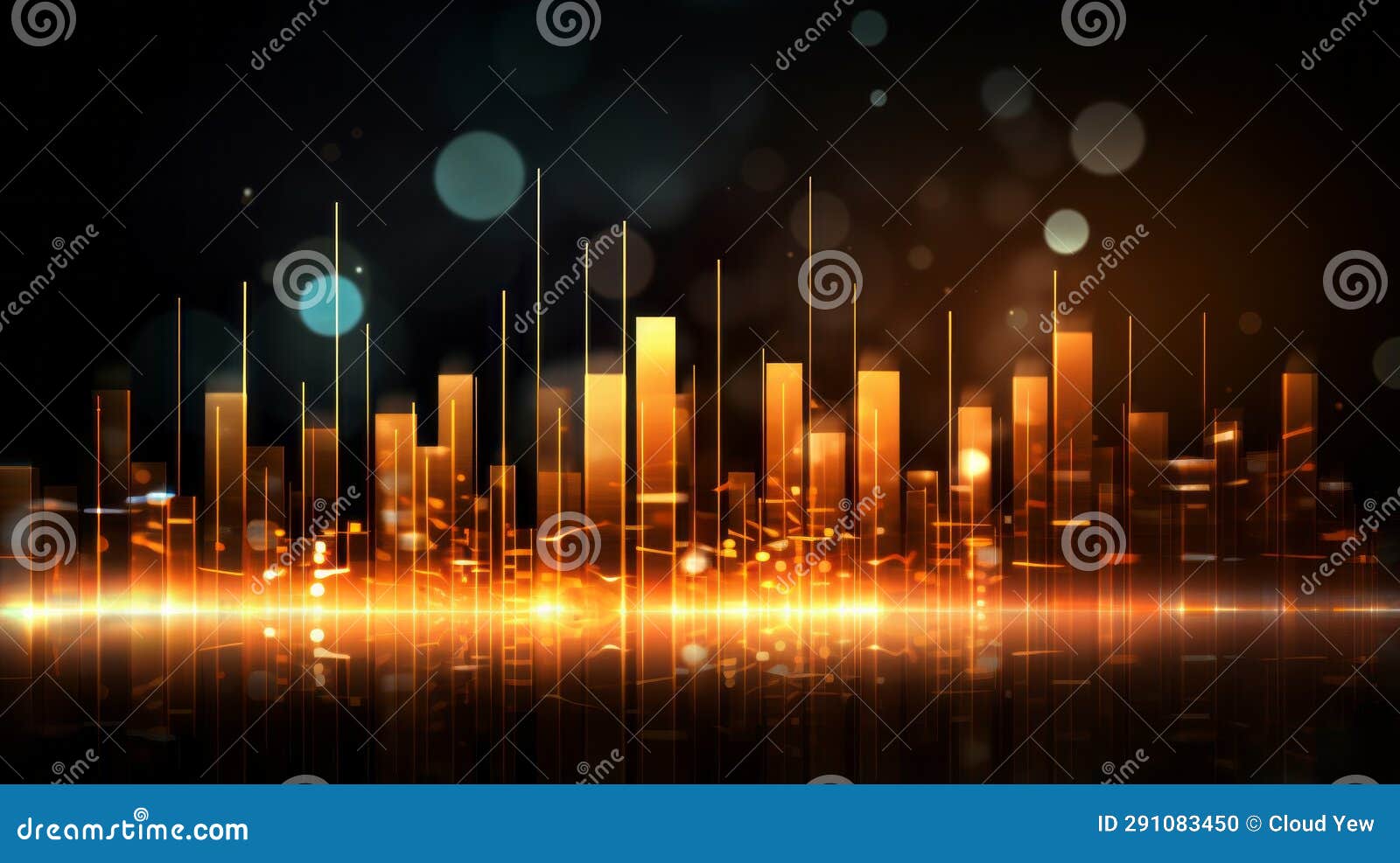 Abstract City with Bright Lights Stock Illustration - Illustration of ...
