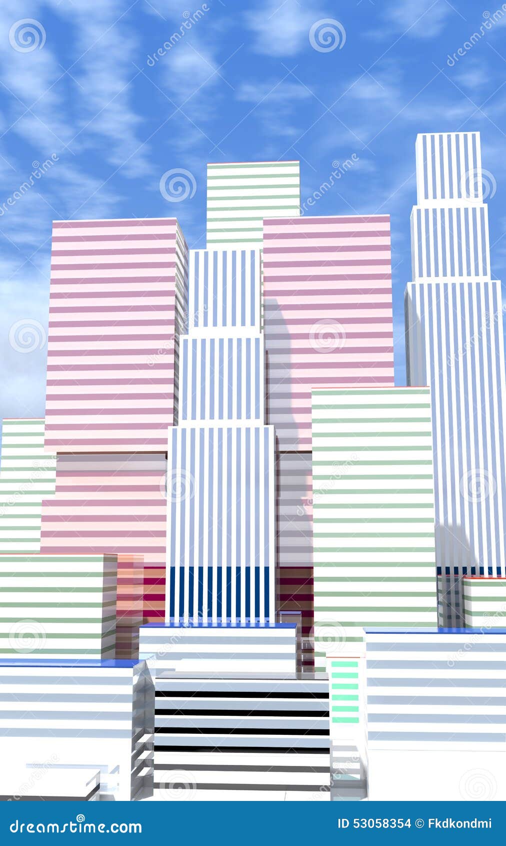 Abstract city. stock illustration. Illustration of futuristic - 53058354