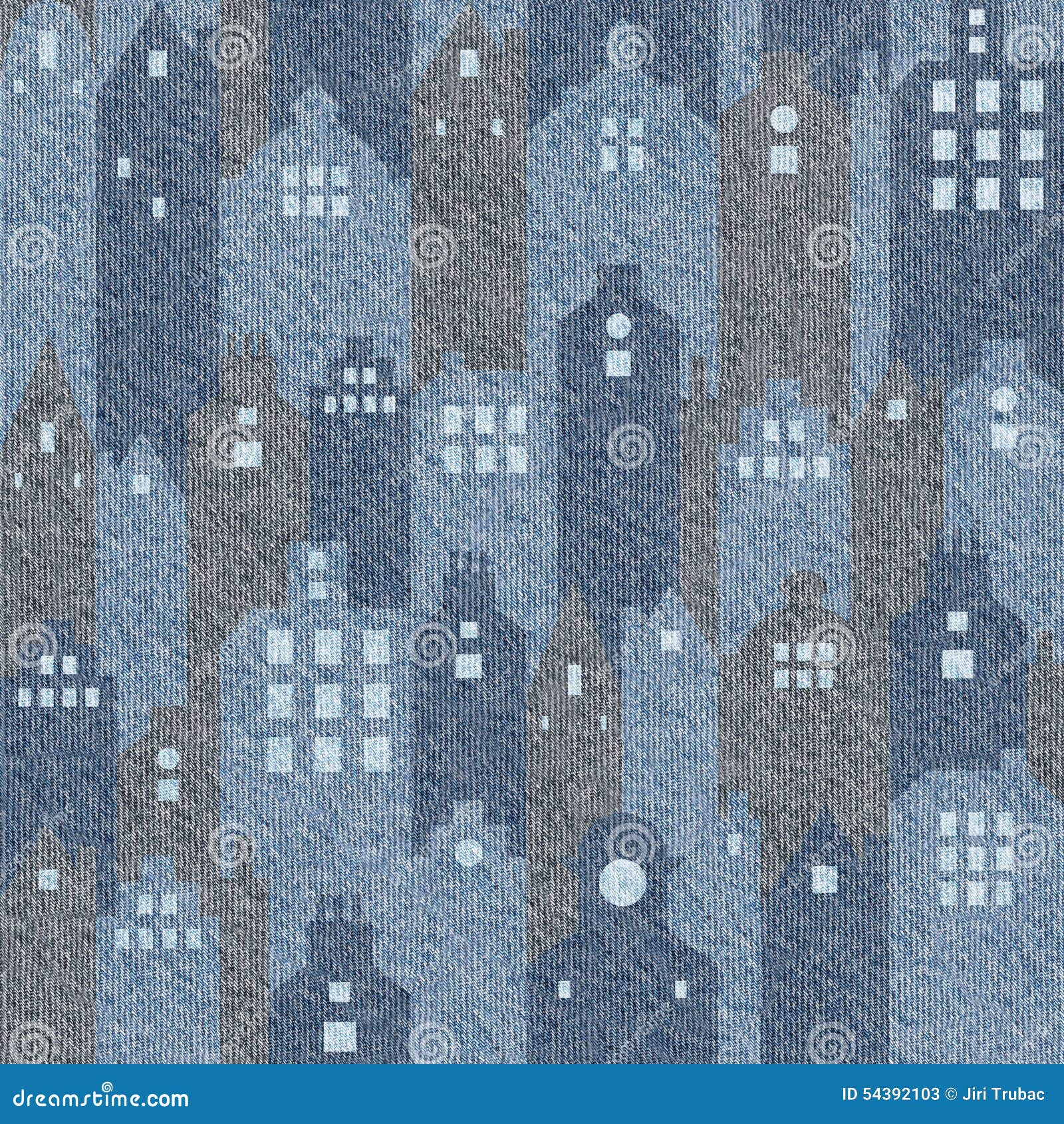 Abstract City Buildings - Seamless Background, Blue Jeans Texture Stock ...